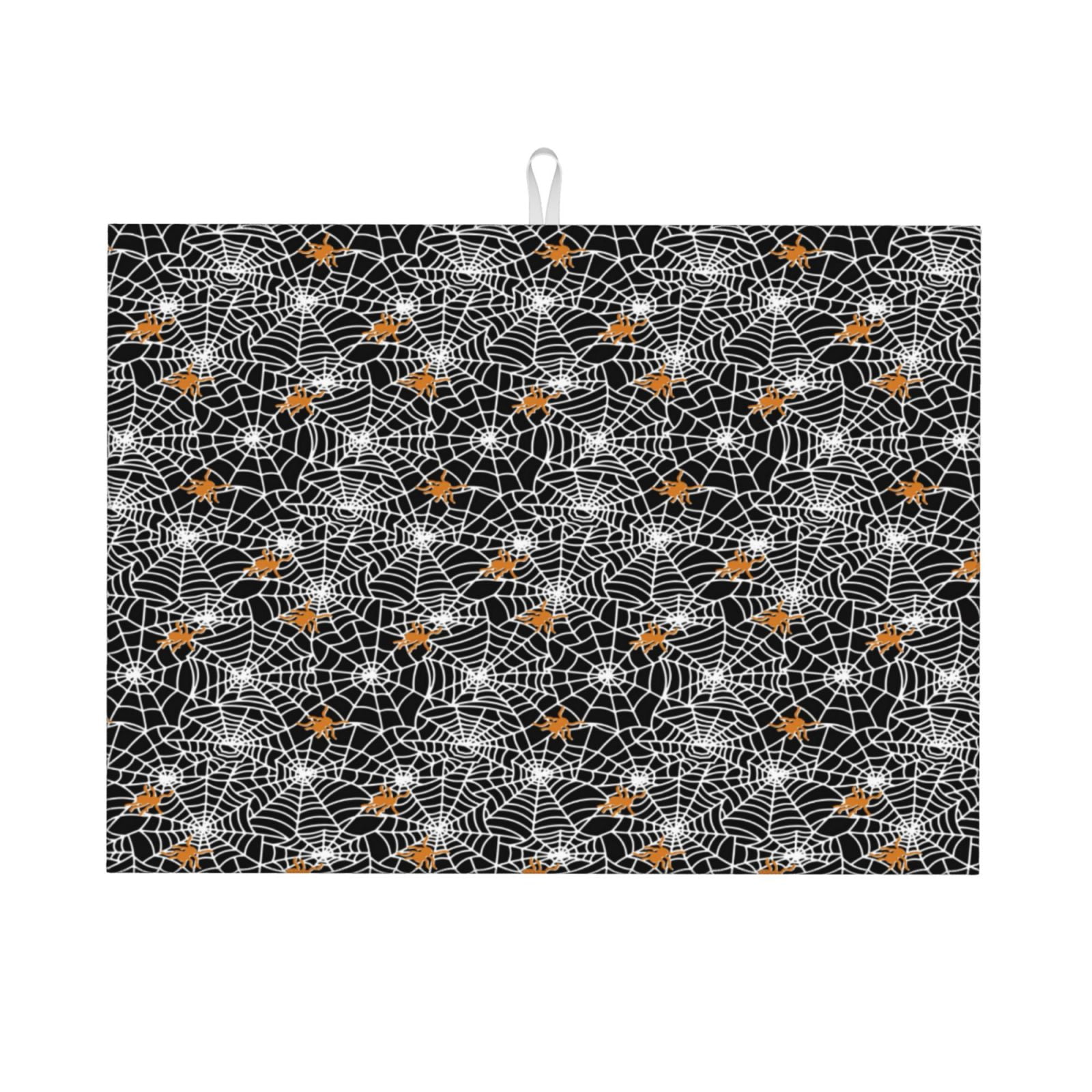 Gaeub Spider Cobweb Print Dish Drying Mats For Kitchen Counter, Kitchen ...