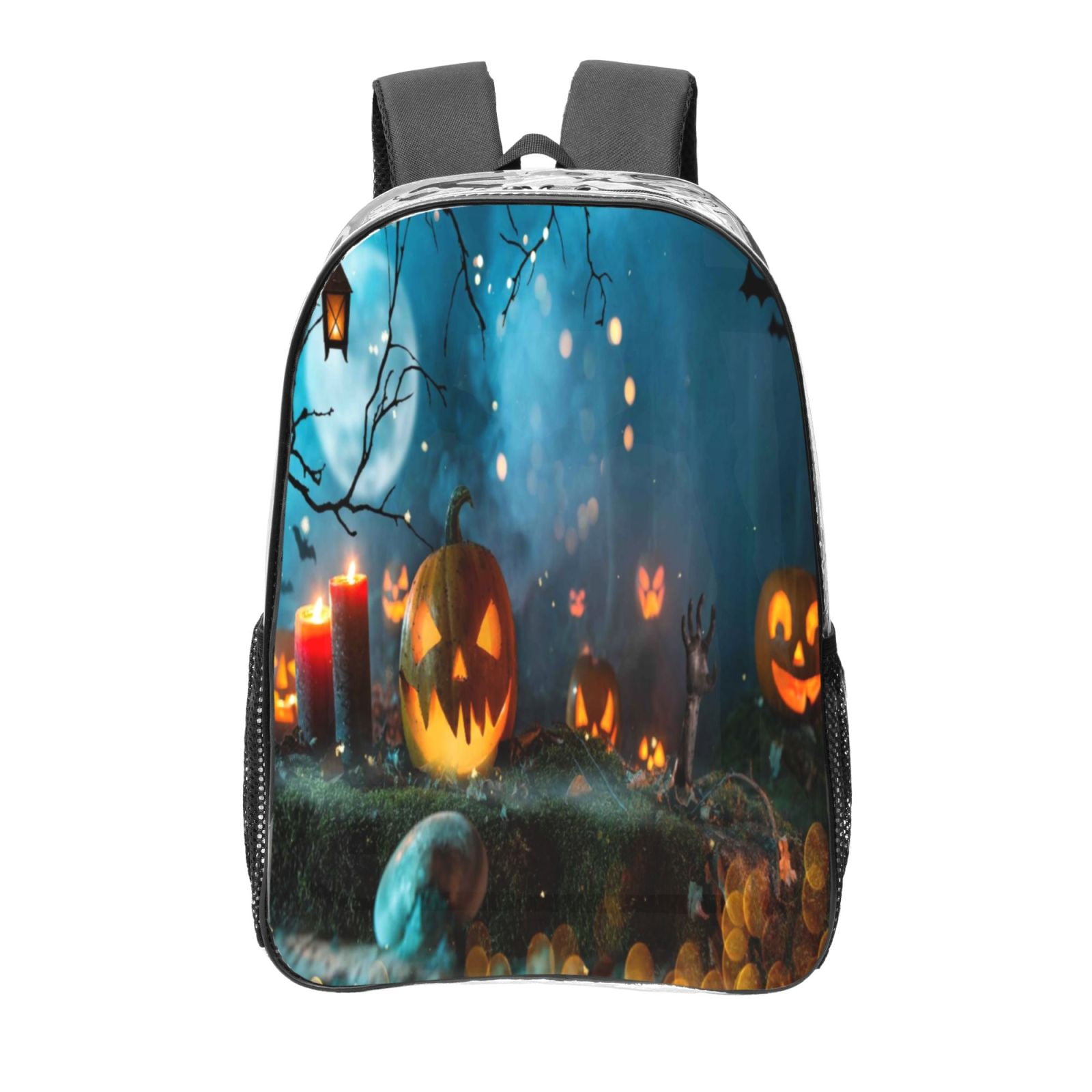 Gaeub Spooky Halloween Print Clear Backpack ,Clear Transparent Backpack ...