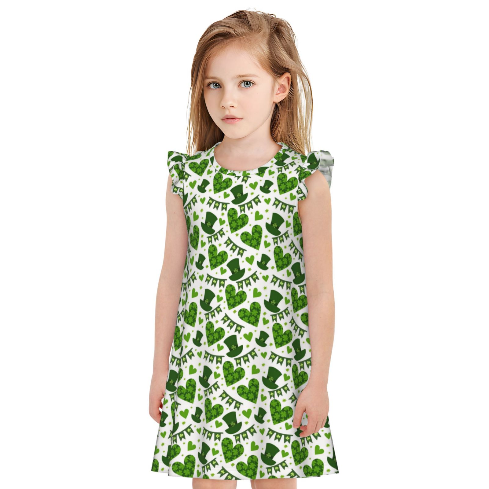 Gaeub St. Patrick's Day Print Girls Pajamas Dress, Comfortable ...