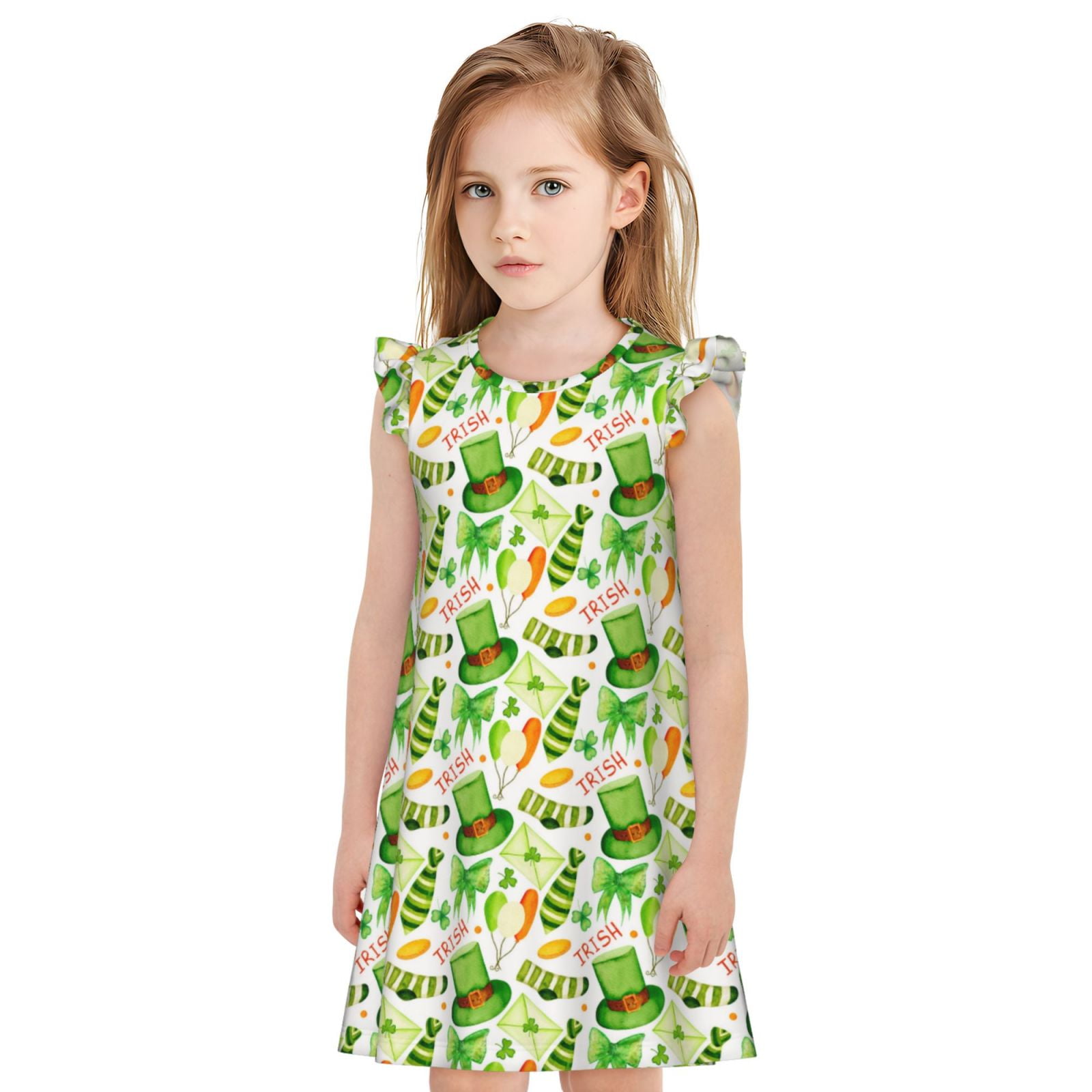 Gaeub St. Patrick's day Print Girls Pajamas Dress, Comfortable ...