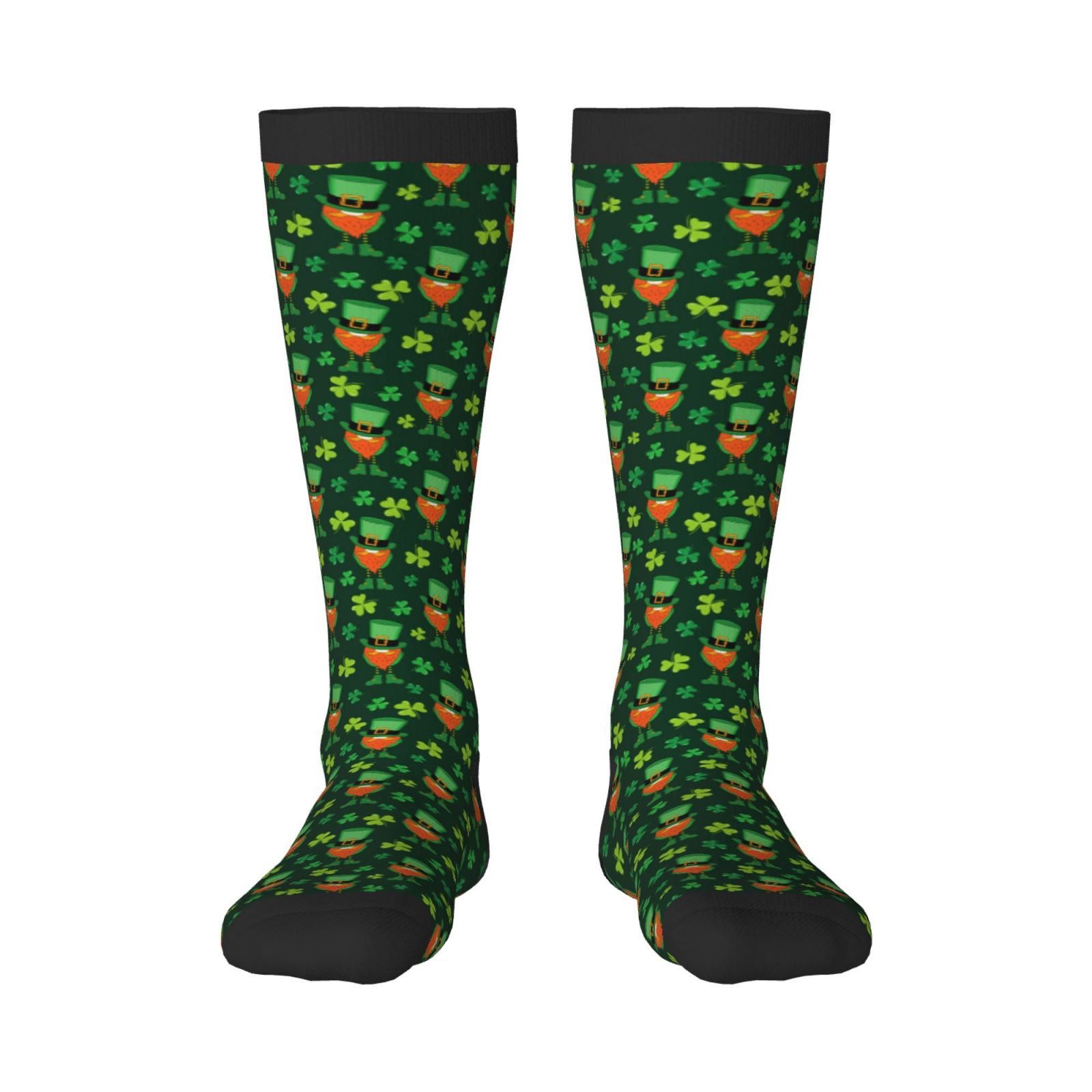 Gaeub St. Patrick's day Printed Design Socks Stretchy High Tube Socks ...
