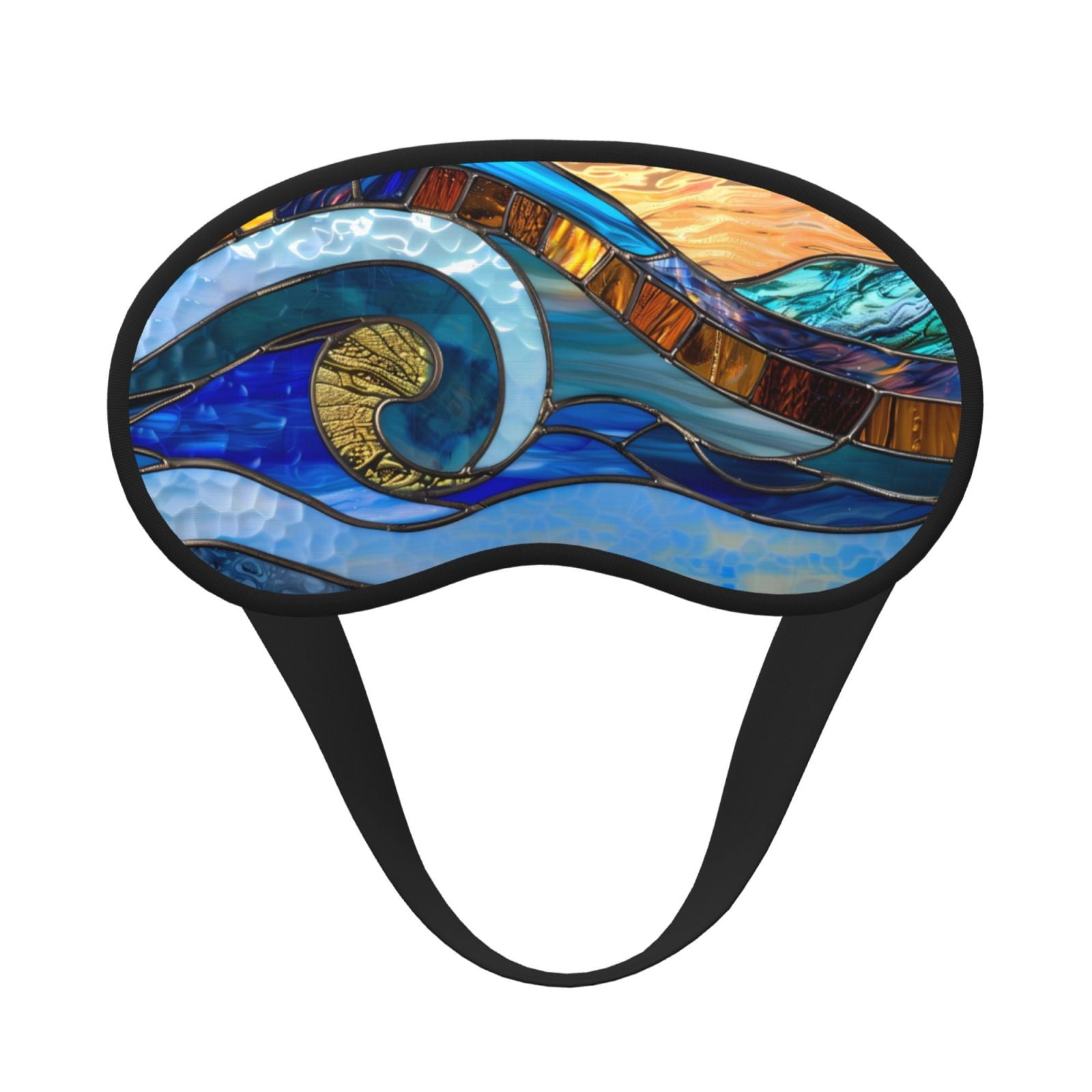 Gaeub Stained Glass Ocean Wave Printed Sleep Mask, Eye Masks for ...
