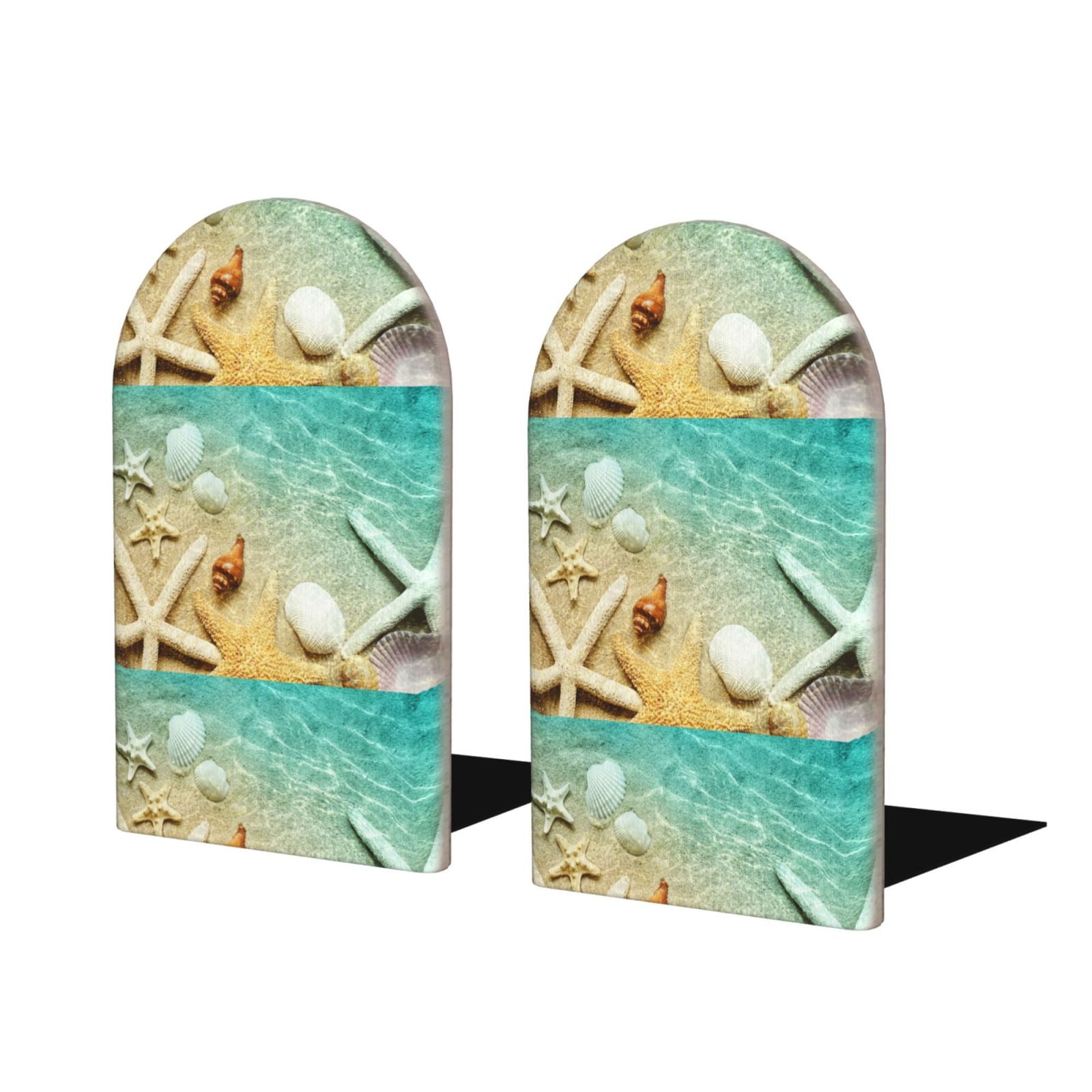 Gaeub Starfish And Seashell On The Beach Wood Bookends, Non-Slip ...