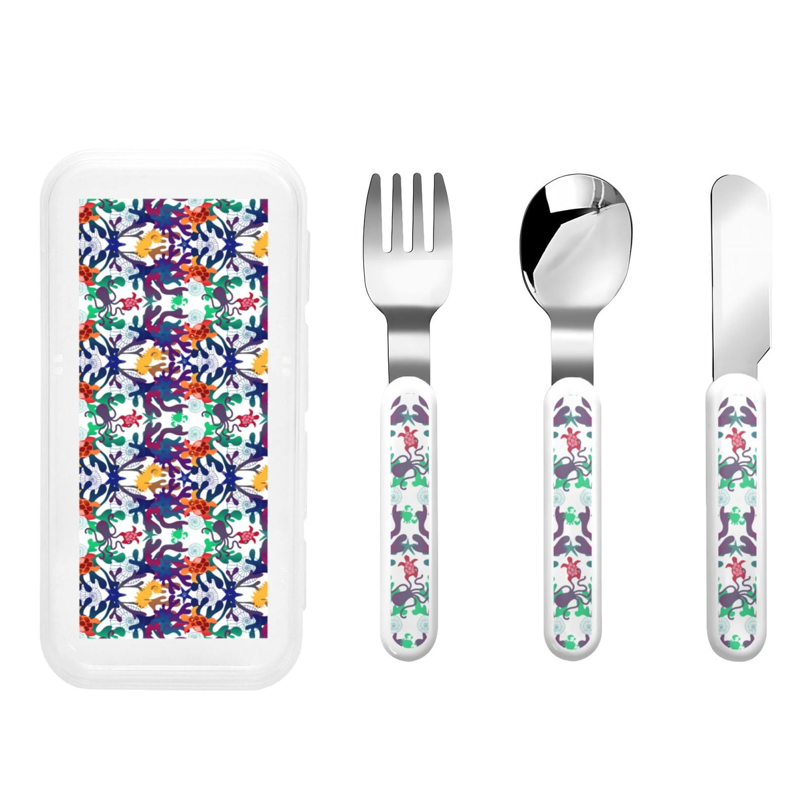 Gaeub Starfish And Turtle Print 3-Piece Children Knife Spoon Fork Set ...
