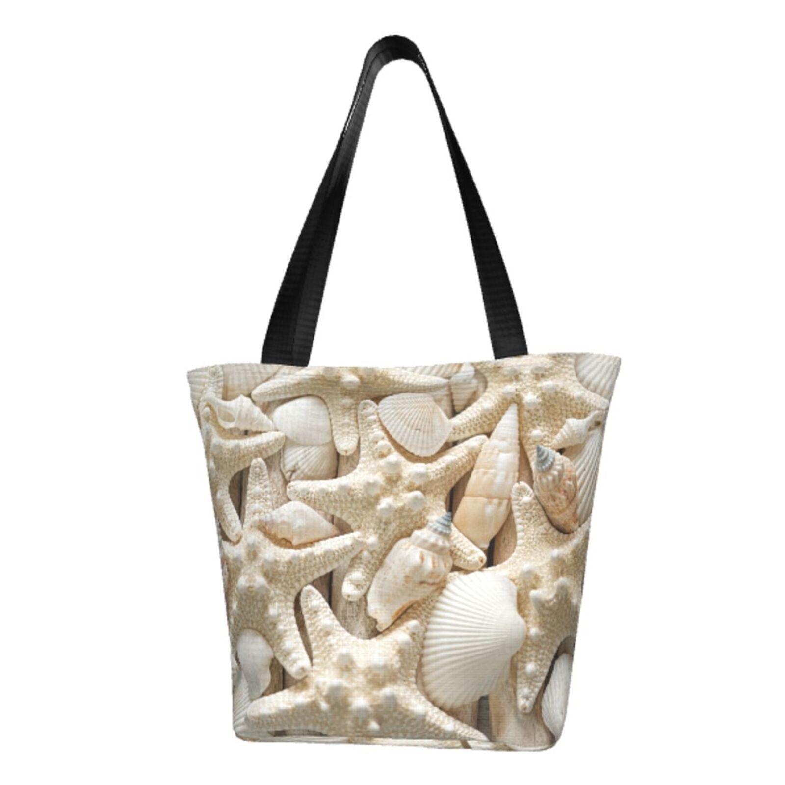 Gaeub Starfish and Sea Shells Printed Tote Bag Grocery Bag Reusable ...