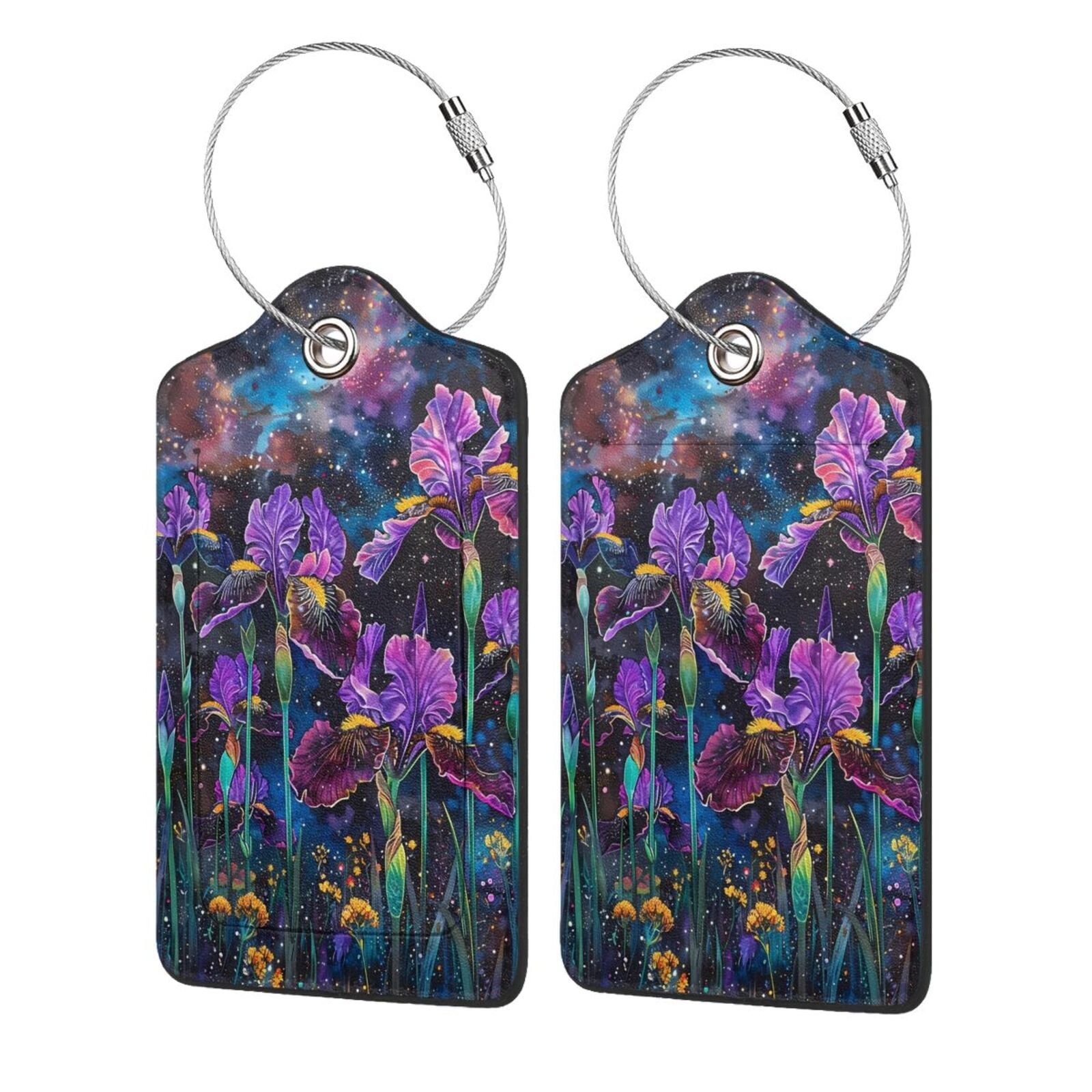 Gaeub Starry Night Iris Field Print Luggage Tag for Suitcase, Travel ...