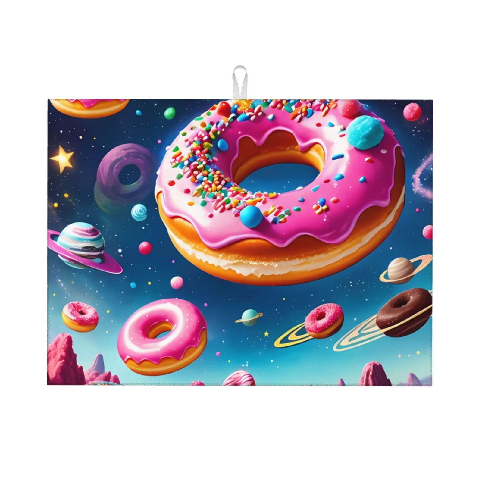 Gaeub Starry Sky Colorful Donut Print Dish Drying Mats For Kitchen ...