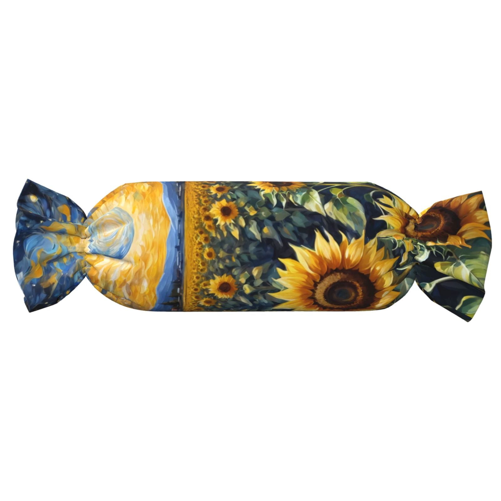 Gaeub Starry Sky Moon Sunflower Print Candy Pillow Cylindrical Pillows ...