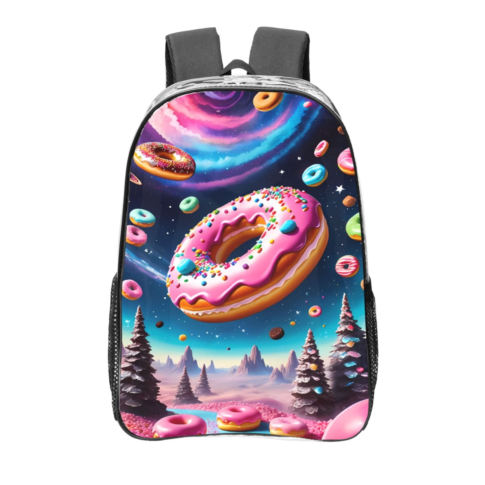 Gaeub Starry Sky Pine Tree Donut Print Clear Backpack ,Clear ...