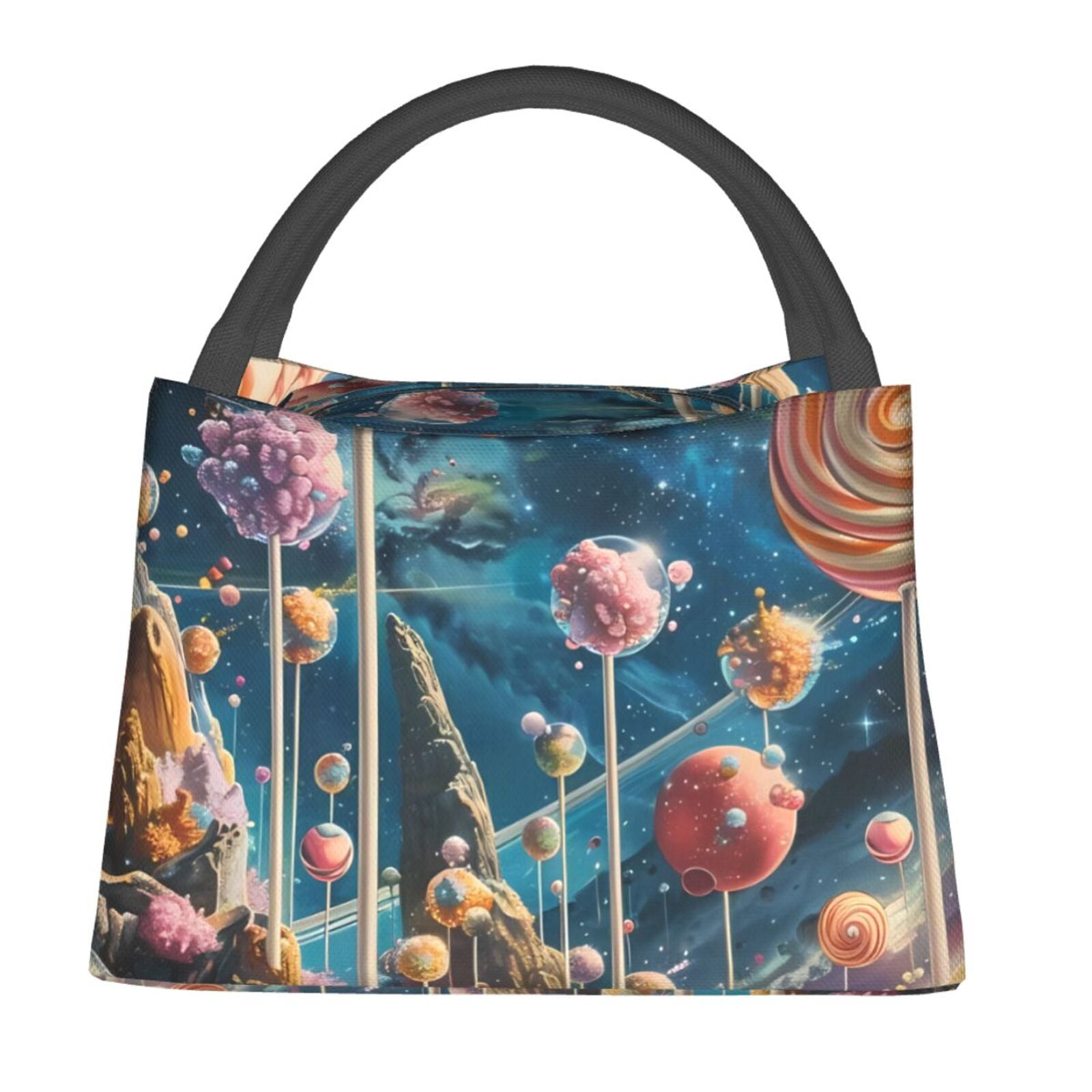 Gaeub Starry Sky Planet Lollipop Collapsible Cooler Bag Insulated,Leakproof Food Bag for Hot or ...