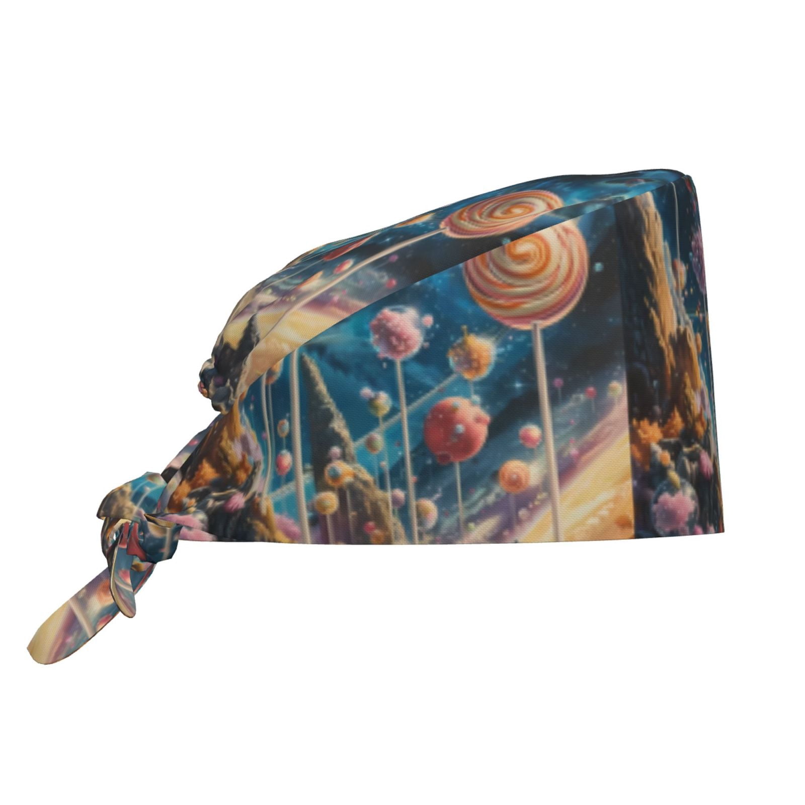 Gaeub Starry Sky Planet Lollipop Print Cleaning Working Cap,Unisex ...