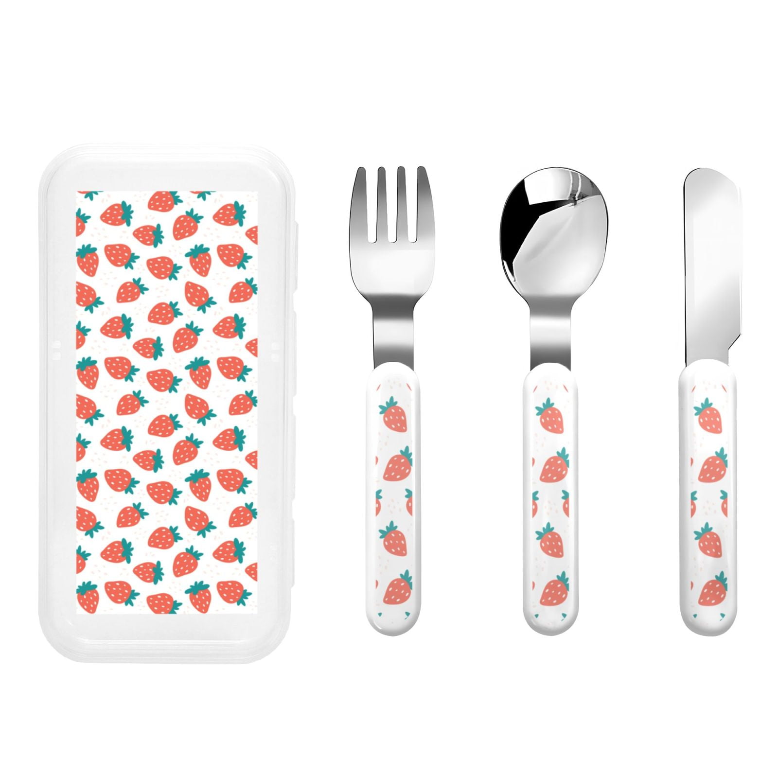 Gaeub Strawberries Print 3-Piece Children Knife Spoon Fork Set ...