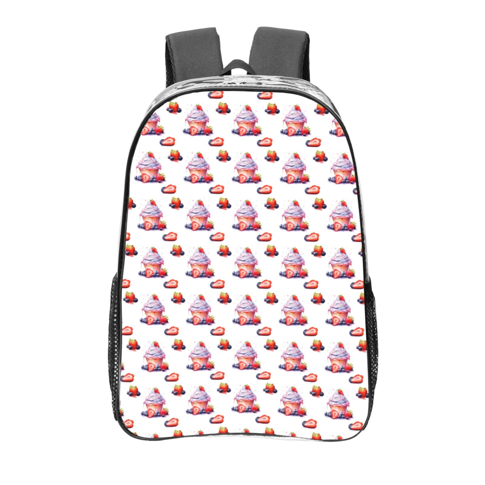 Gaeub Strawberry Blueberry Cream Cake Print Clear Backpack ,Clear ...