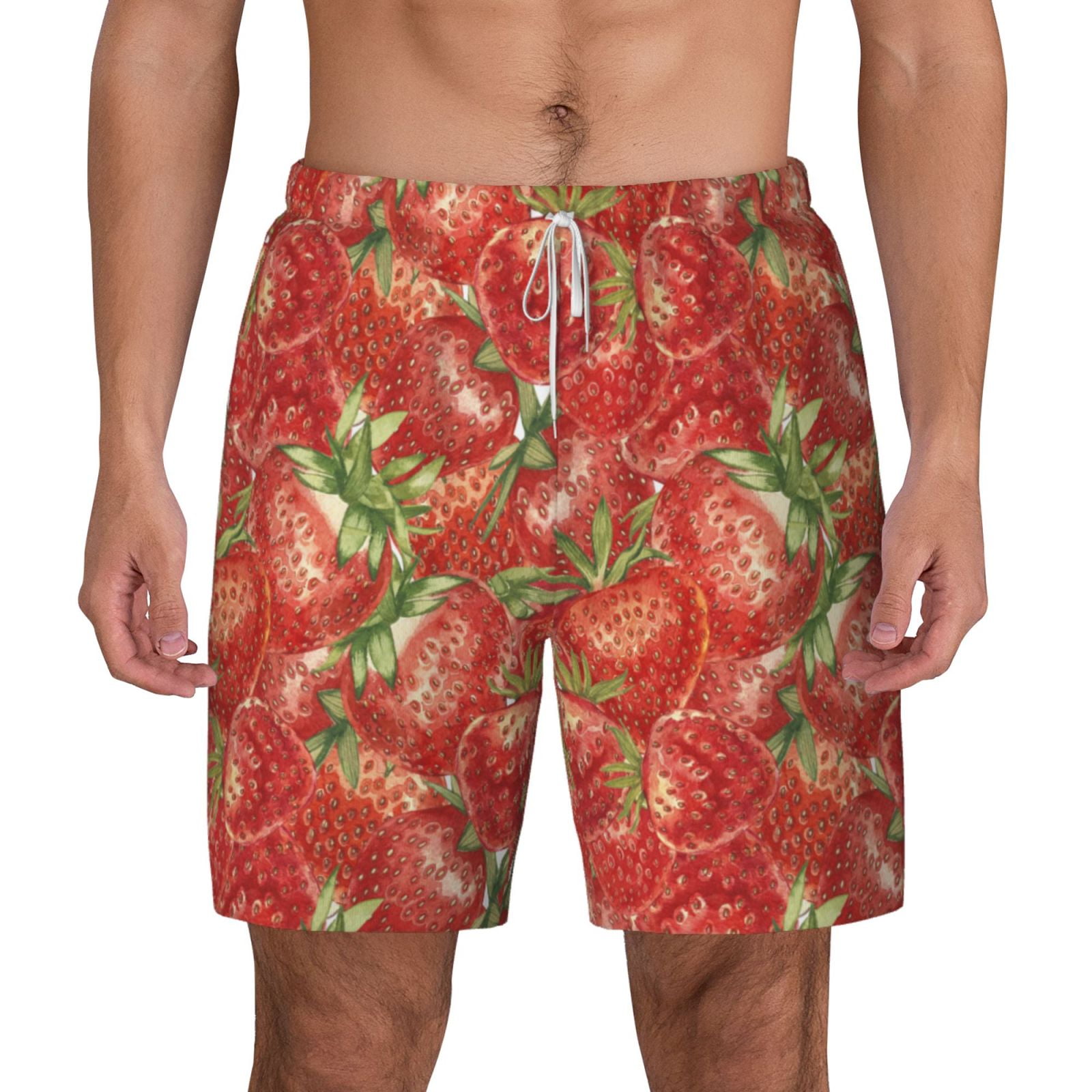 Gaeub Strawberry Mens Swim Trunks Stretch Beach Shorts Quick Dry for ...