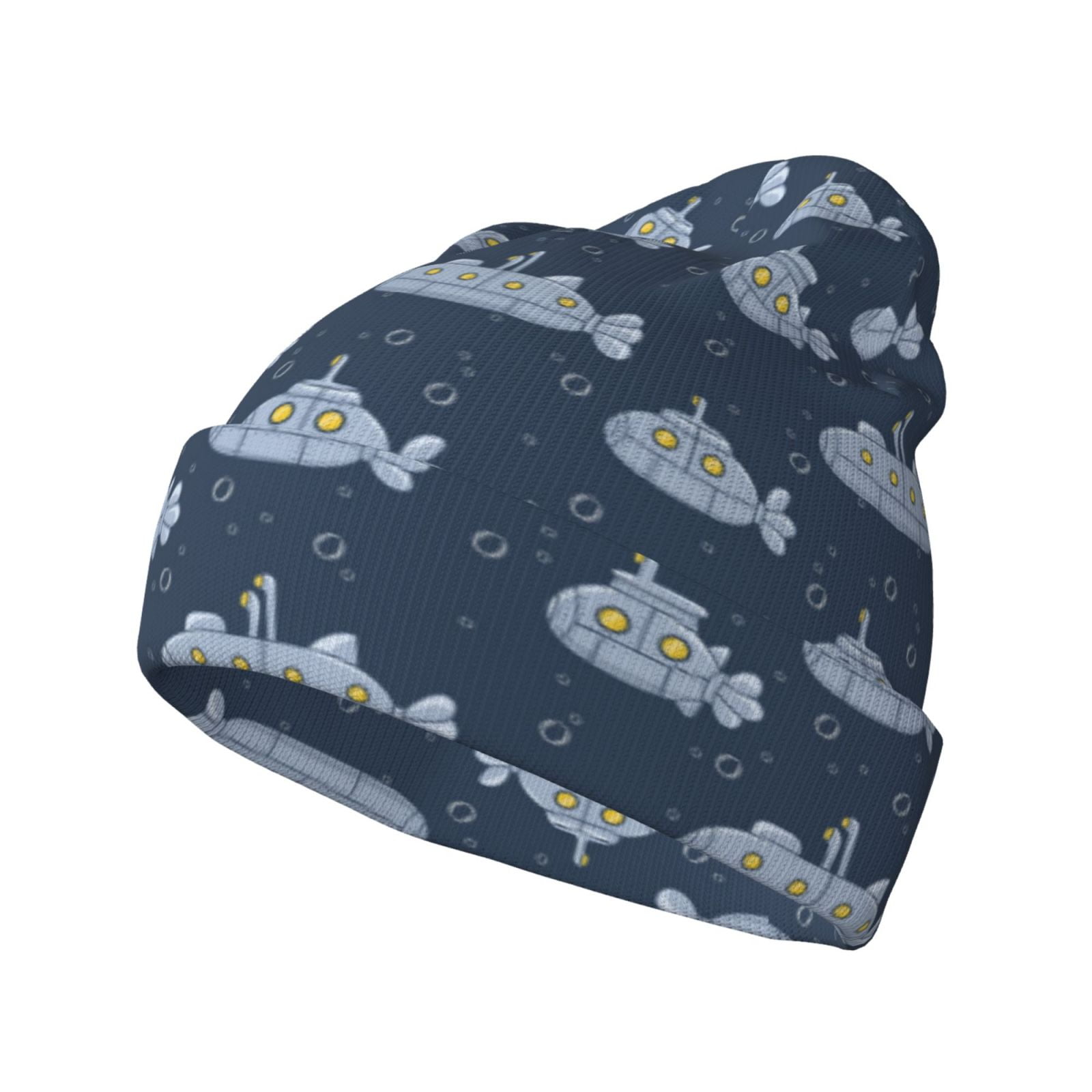 Gaeub Submarine With Periscope Print Unisex Knitted Hat,Warm Winter ...