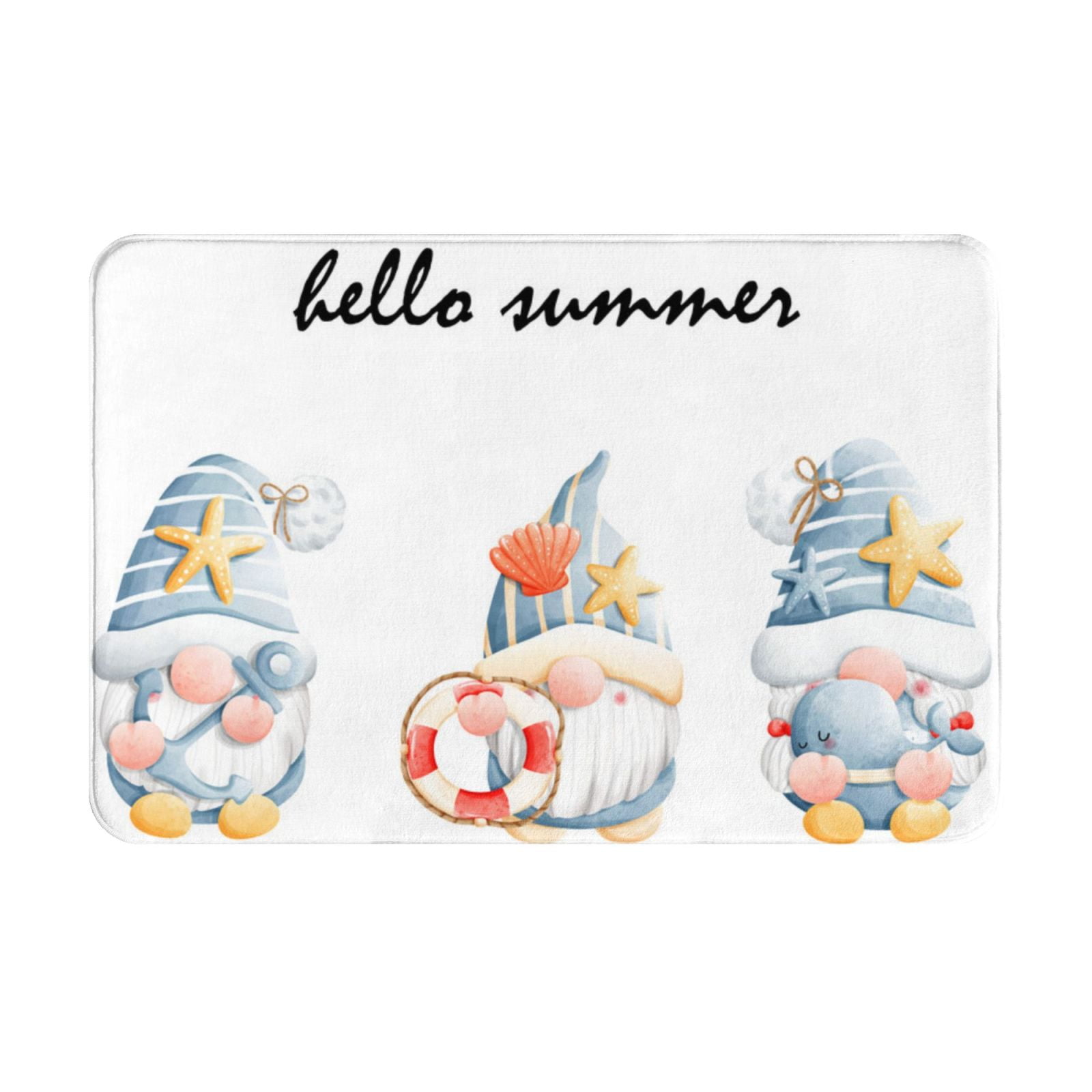 Gaeub Summer Gnome Print Door Mat with Heavy Duty Backing,Welcome Mats ...
