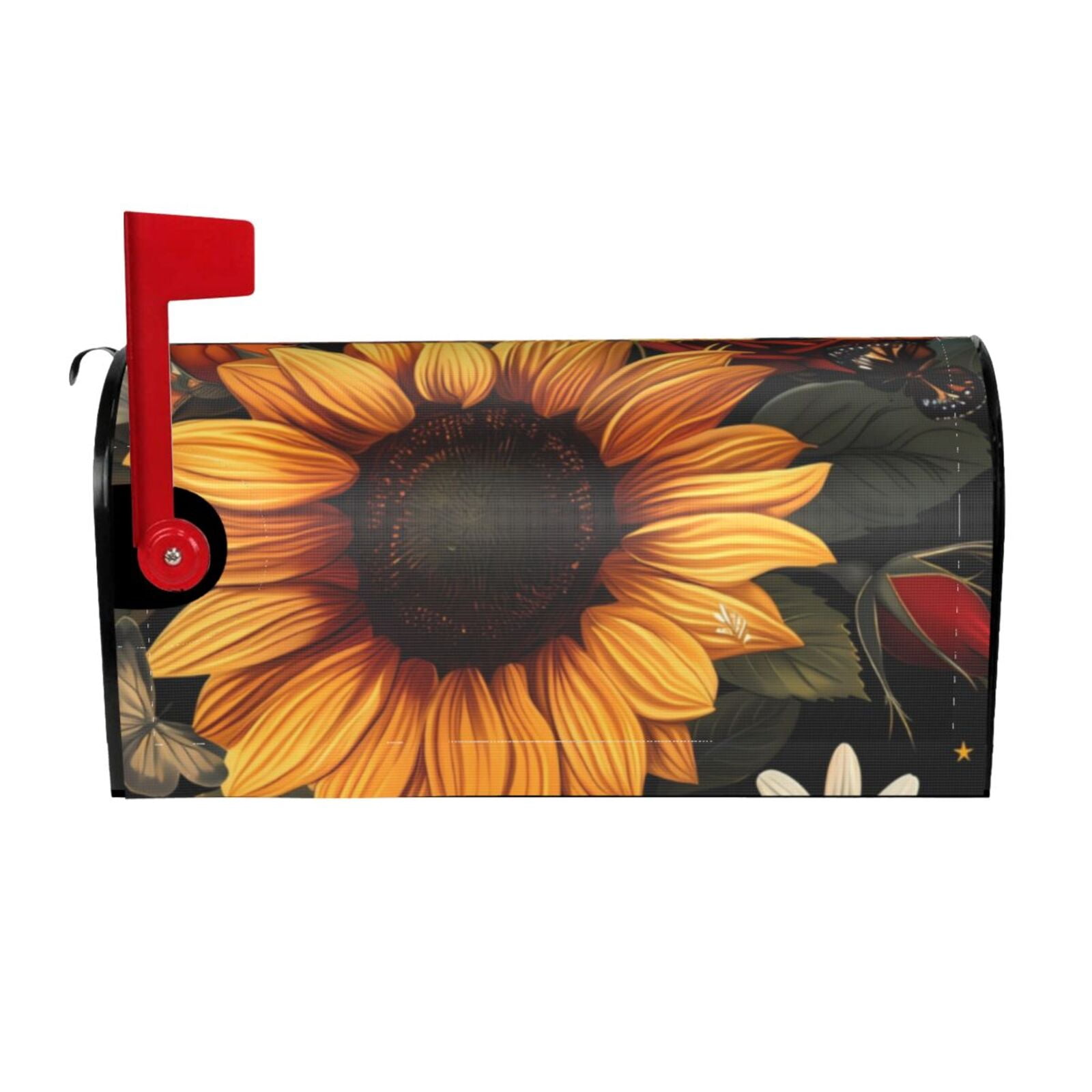 Gaeub Sunflower Floral Butterfly Print Mailbox Covers Magnetic,Mailbox ...