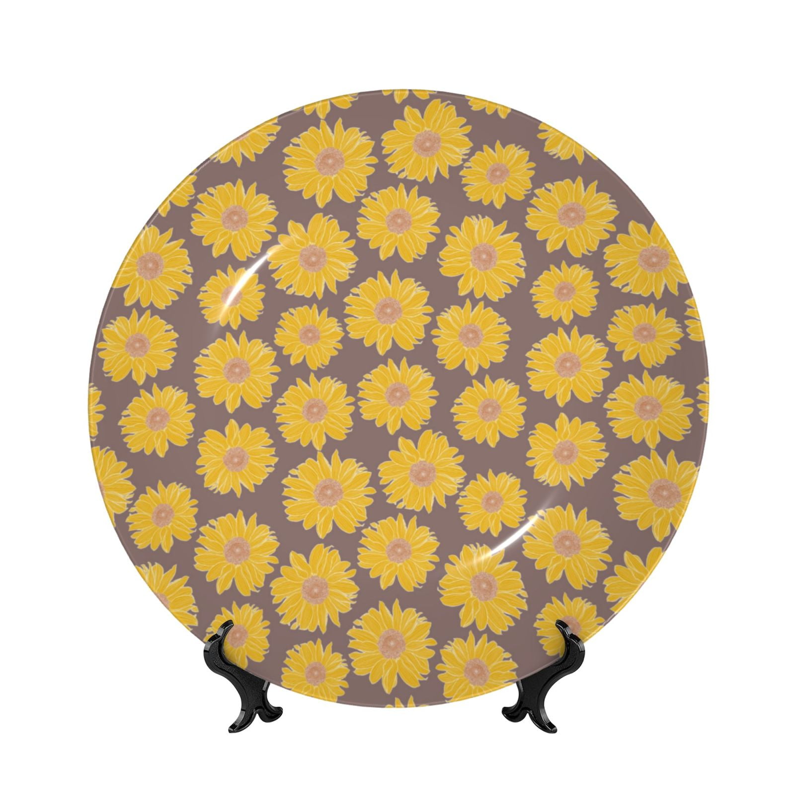 Gaeub Sunflower Print Ceramic Plate,Dinner Plates,Bone China Decorative ...
