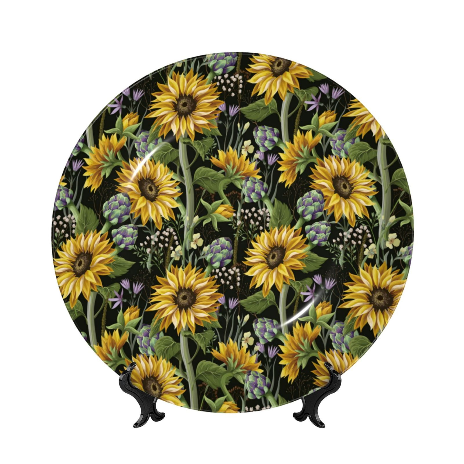 Gaeub Sunflowers Print Ceramic Plate,Dinner Plates,Bone China ...