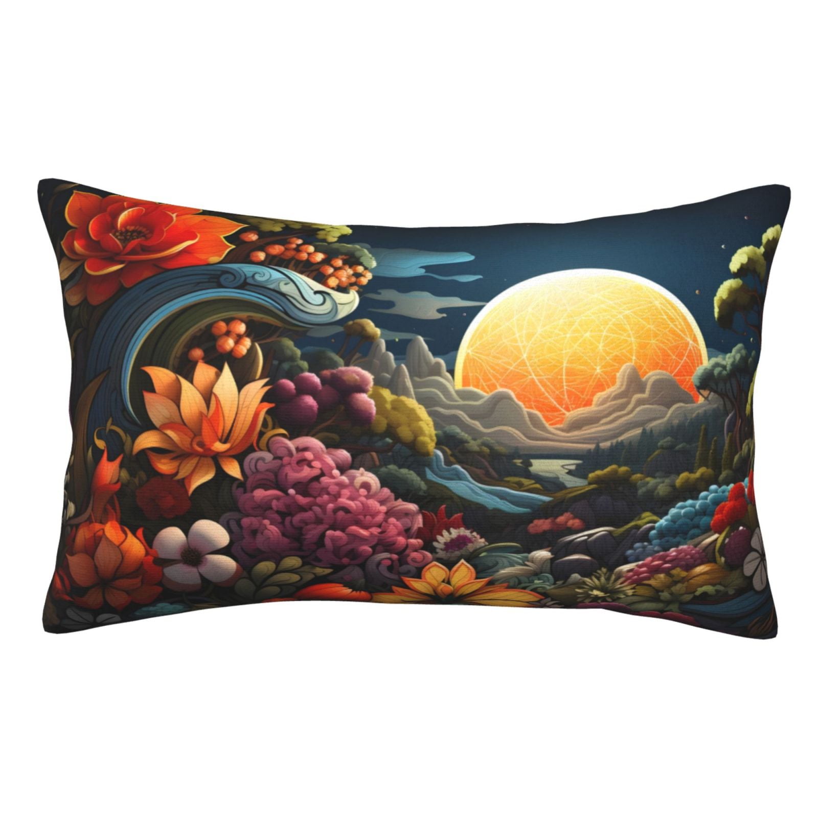 Gaeub Sunset Floral Fantasy Landscape Flannel Fleece Throw Blanket ...