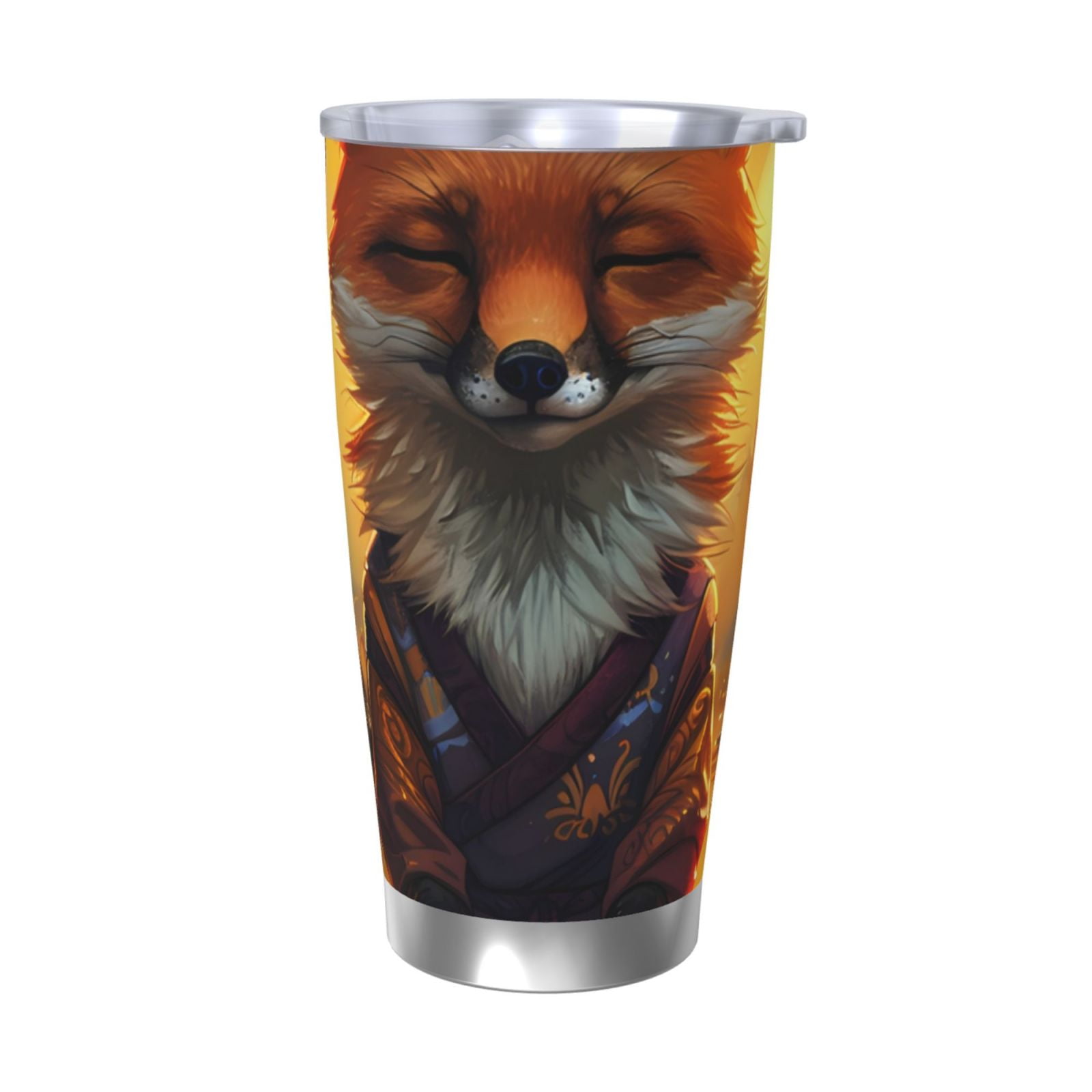 Gaeub Sunset Maple Tree Fox Print 20-Ounce Stainless Steel Car Cup ...