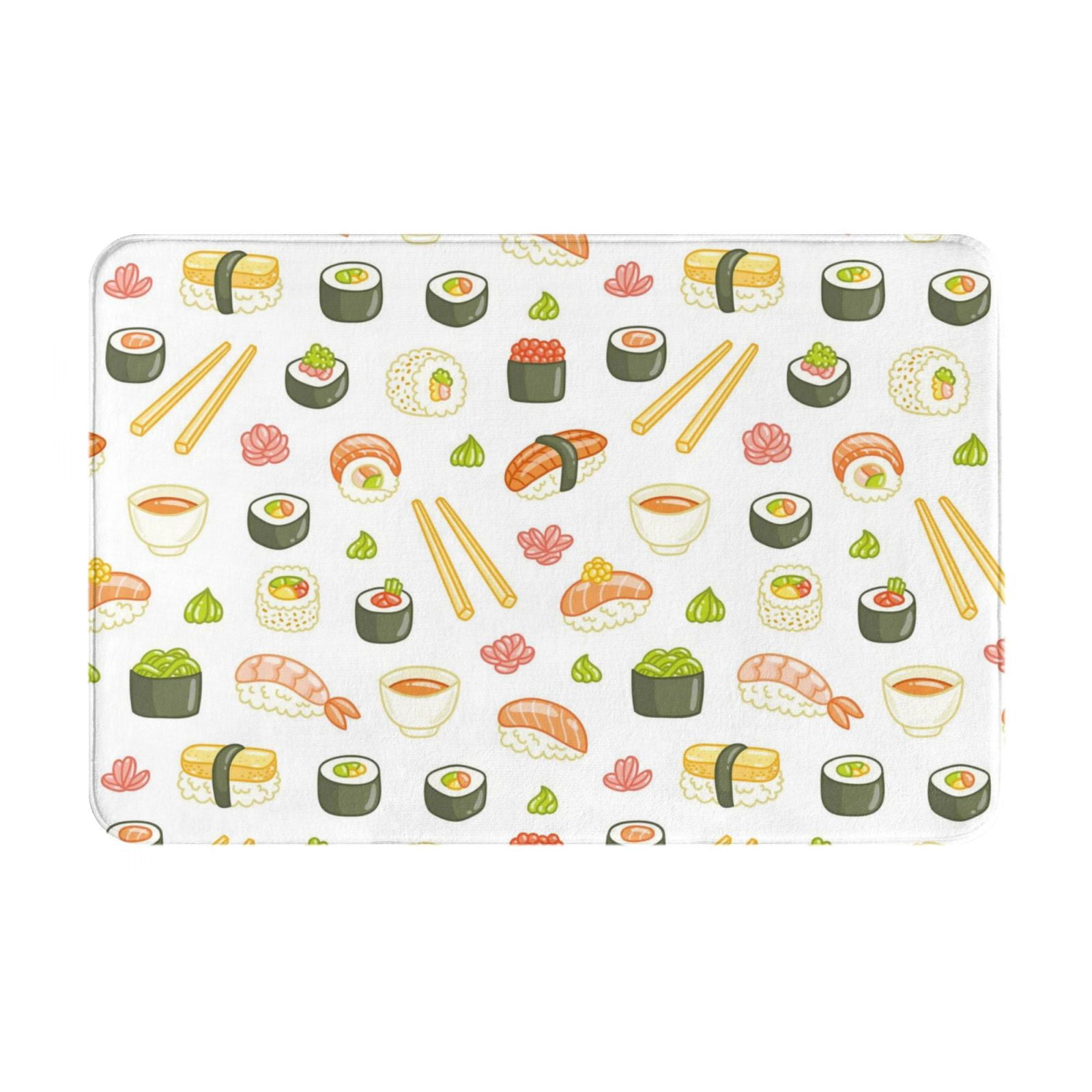 Gaeub Sushi and Rolls Print Door Mat with Heavy Duty Backing,Welcome ...