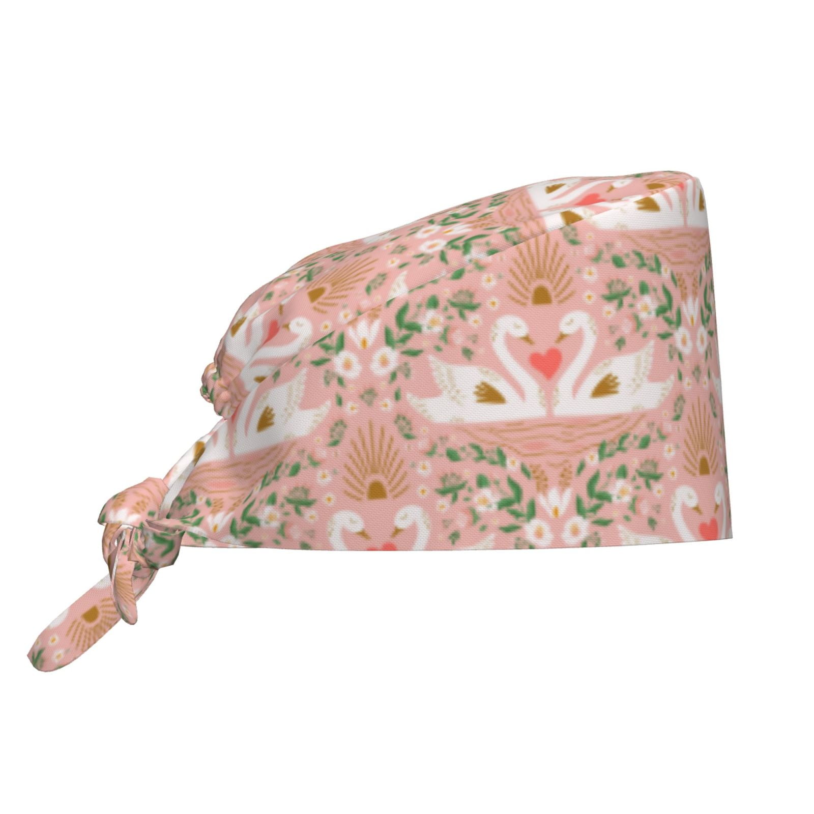 Gaeub Swan Couple Print Cleaning Working Cap,Unisex Scrub Cap Nurse Hat ...