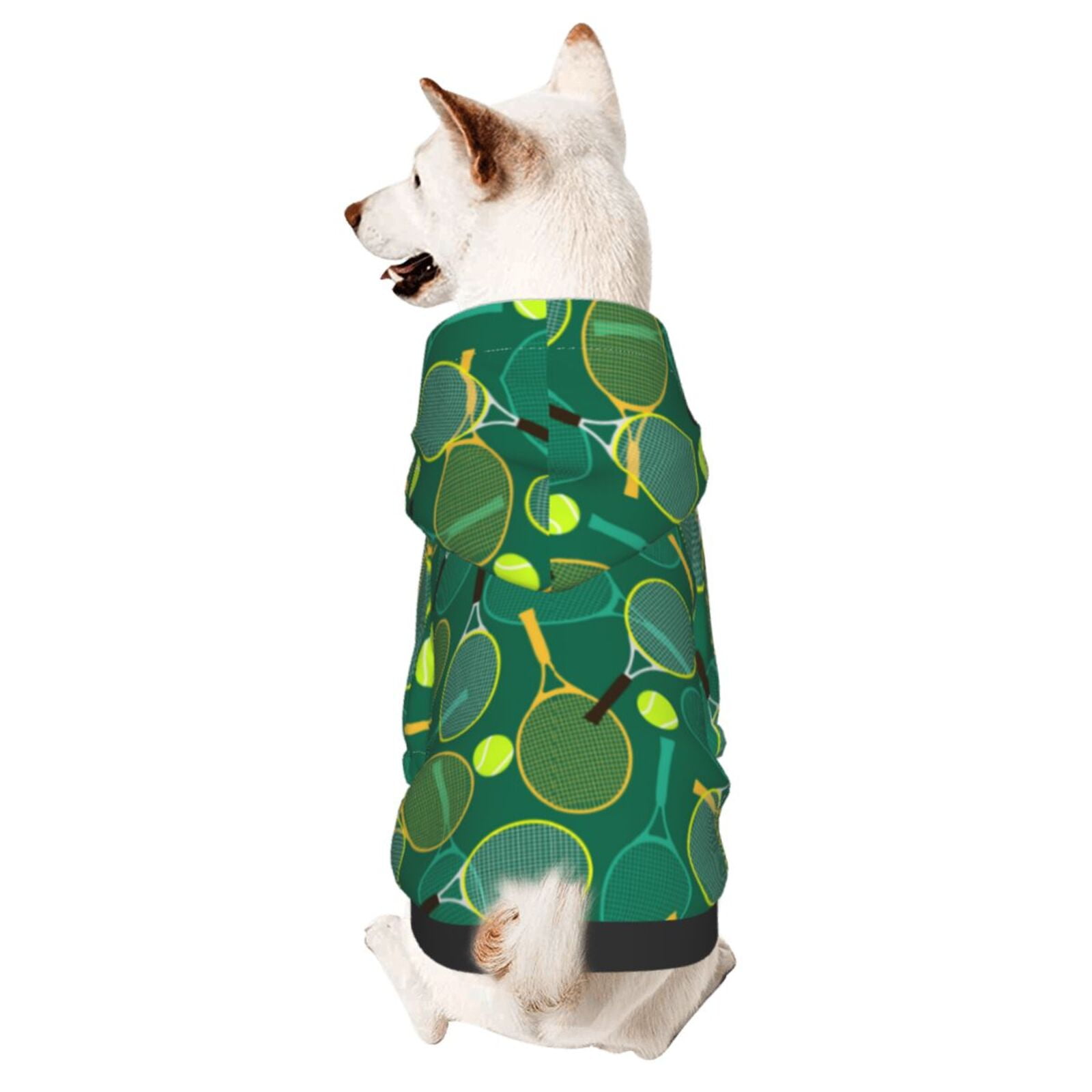 Gaeub Tennis Rackets and Balls Print Small Pets Wear Hoodies,Dog ...