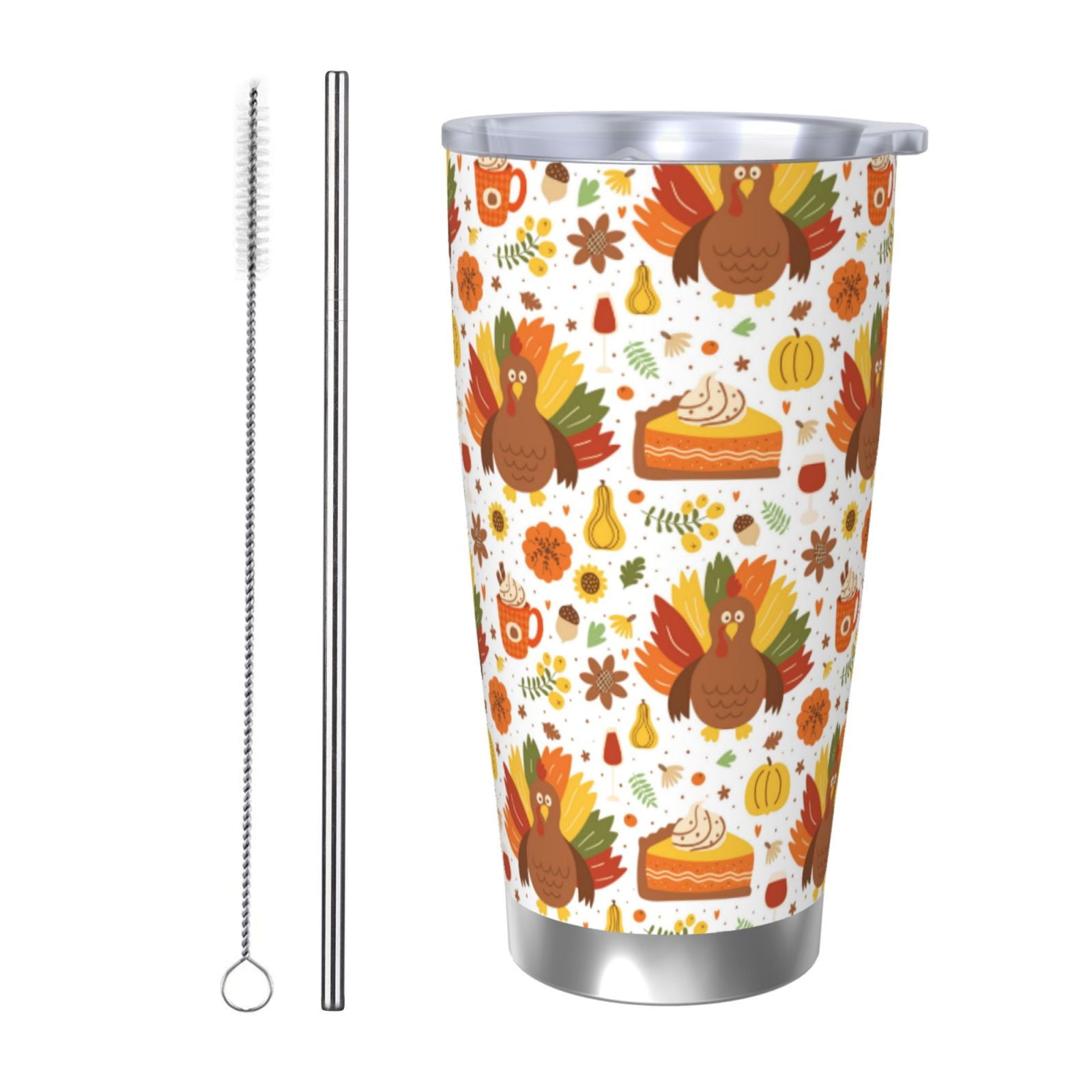 Gaeub Thanksgiving With Turkey Print 20-Ounce Stainless Steel Car Cup ...