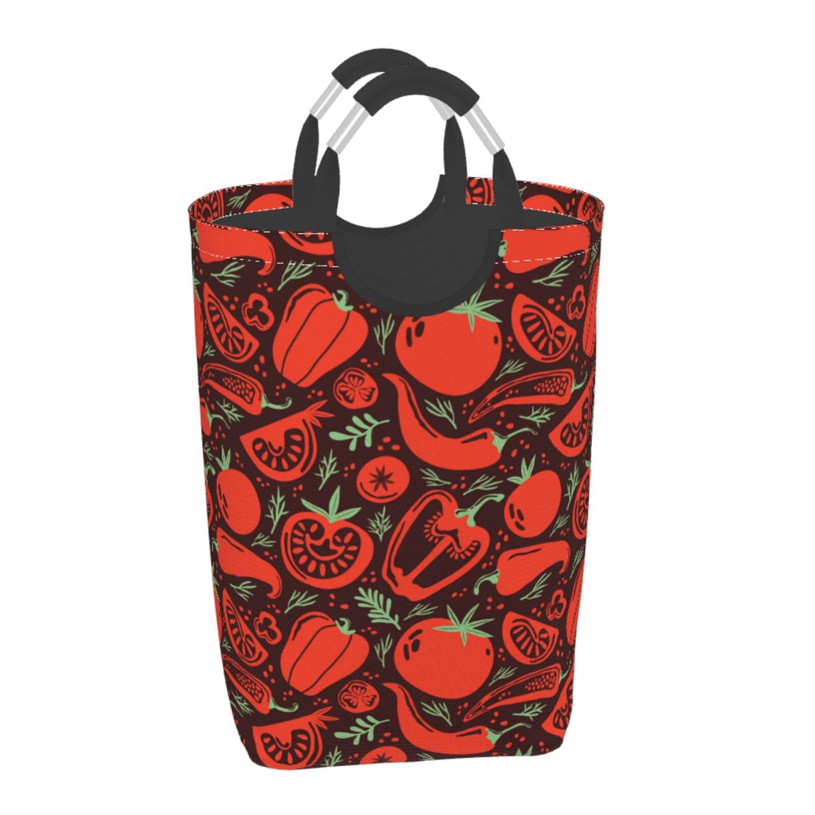 Gaeub Tomatoes And Chili Print 50L Large Laundry Hampers with Handles ...