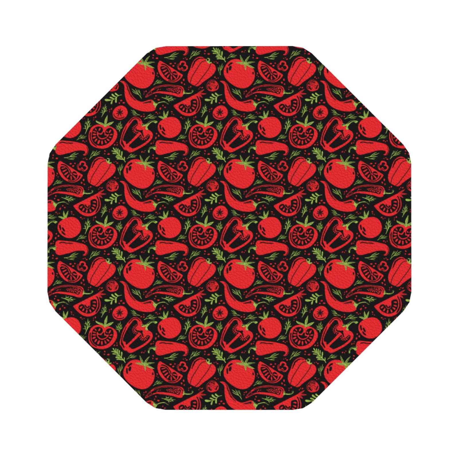 Gaeub Tomatoes And Chili Print 6 Pcs Leather Coasters for Drinks ,Drink ...