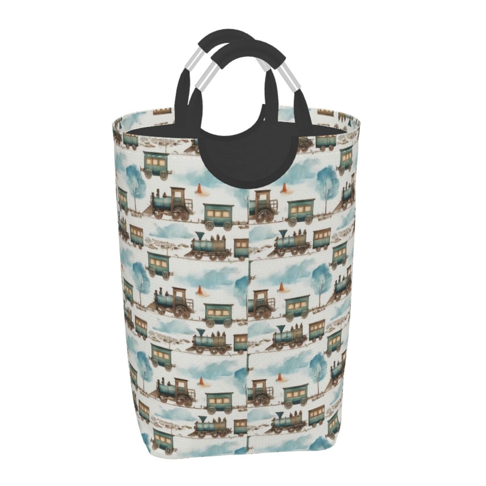 Gaeub Transport Train Print 50L Large Laundry Hampers with Handles ...
