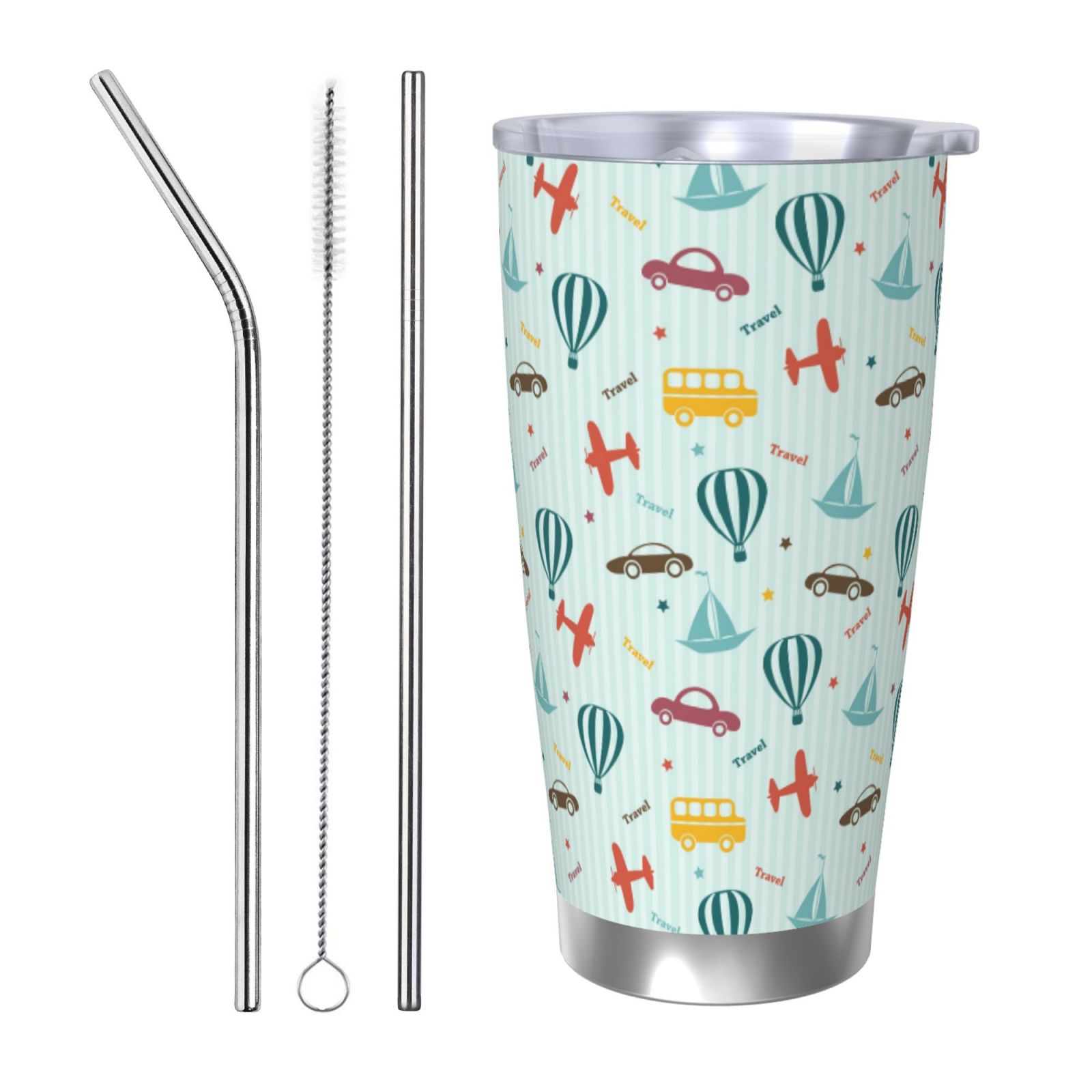 Gaeub Transport Travel Print 20-Ounce Stainless Steel Car Cup,Tumblers ...
