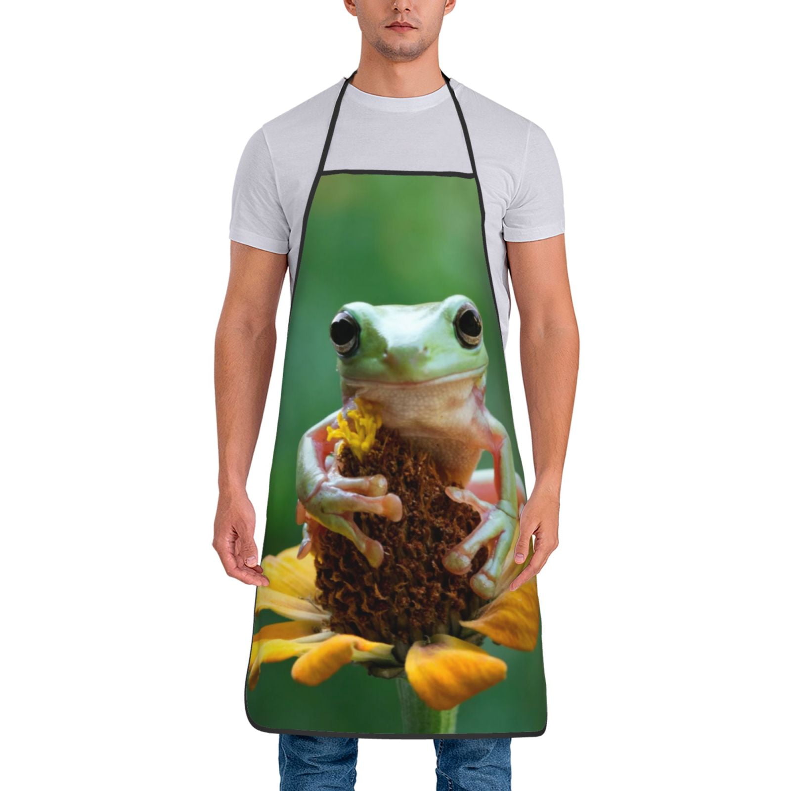 Gaeub Tree Frog Sitting On Sunflowes Print Apron for Men and Women ...