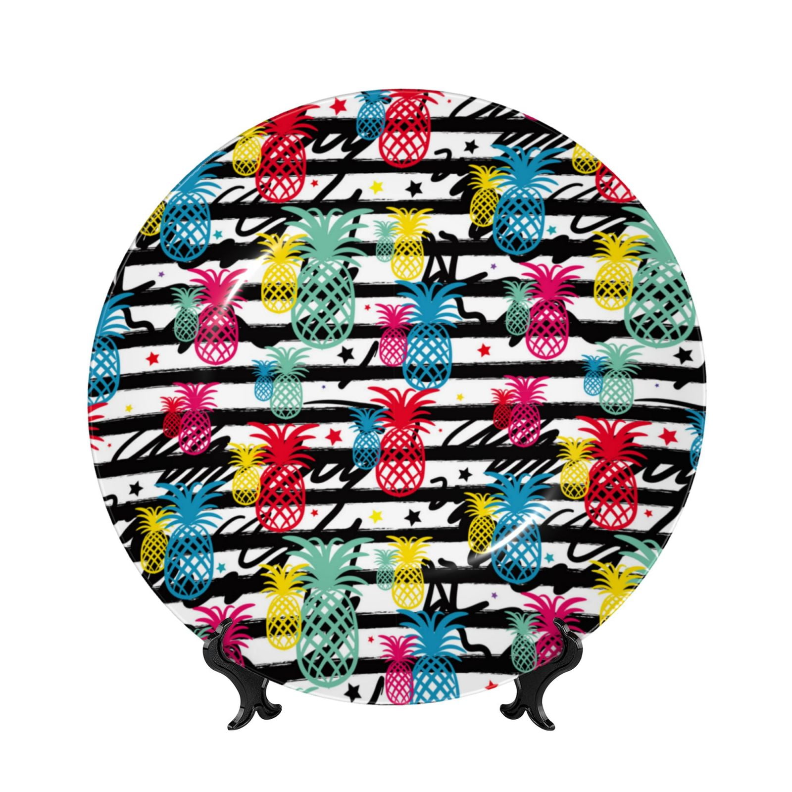 Gaeub Trendy Colorful Pineapples 1 Print Ceramic Plate,Dinner Plates ...