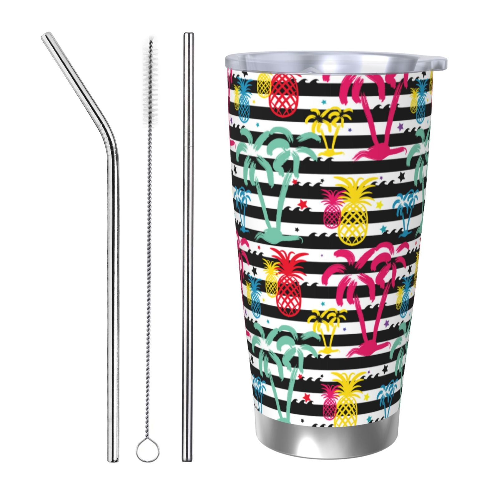Gaeub Trendy Colorful Pineapples Print 20-Ounce Stainless Steel Car Cup ...