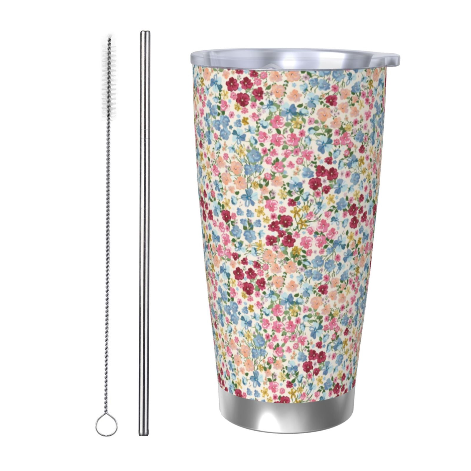 Gaeub Trendy Floral Design Print 20-Ounce Stainless Steel Car Cup ...