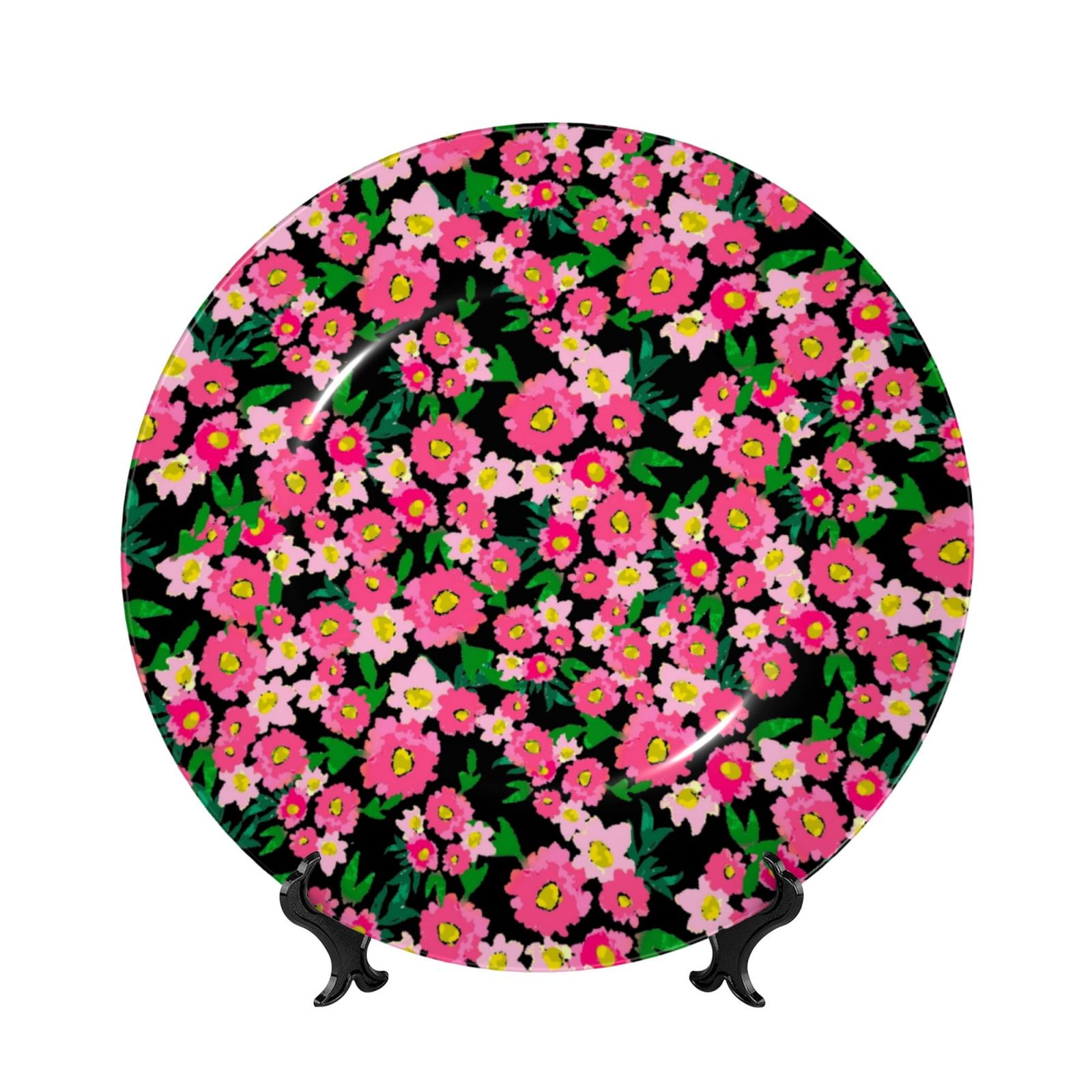 Gaeub Trendy Floral Print Ceramic Plate,Dinner Plates,Bone China ...