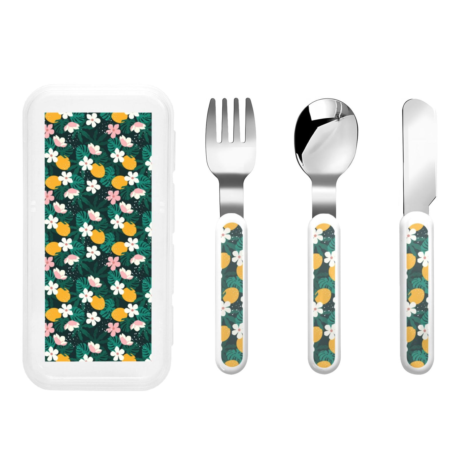 Gaeub Tropical Fruit Print 3-Piece Children Knife Spoon Fork Set ...