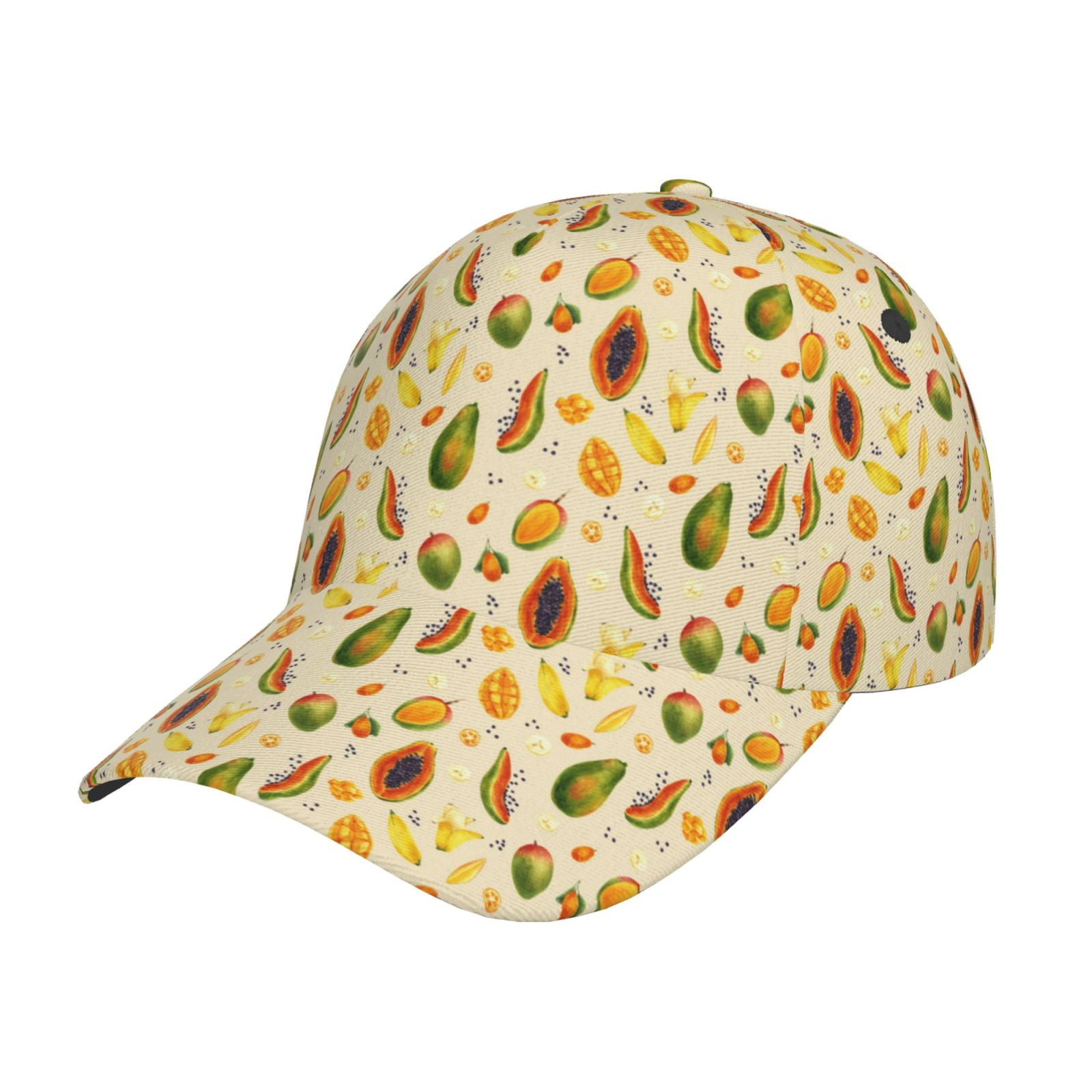 Gaeub Tropical Fruits Print Baseball Caps,Adjustable Hat, One Size ...
