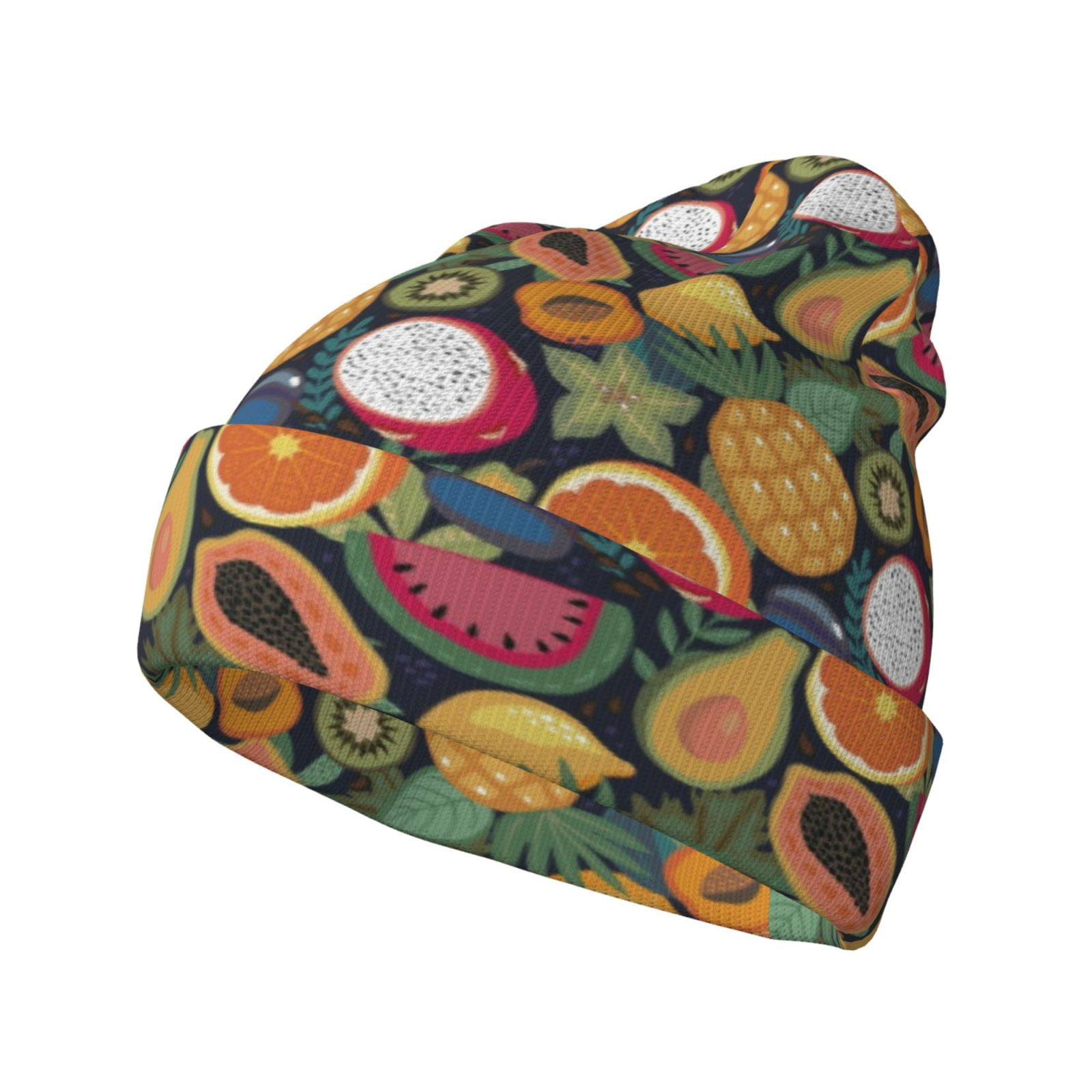 Gaeub Tropical Fruits Print Unisex Knitted Hat,Warm Winter Beanie ...
