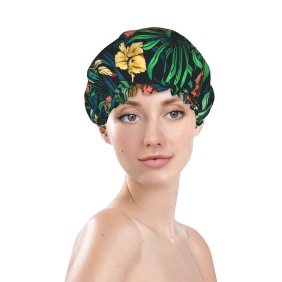 Gaeub Tropical Tribe Mask Shower Caps for Women Men,Double Waterproof ...