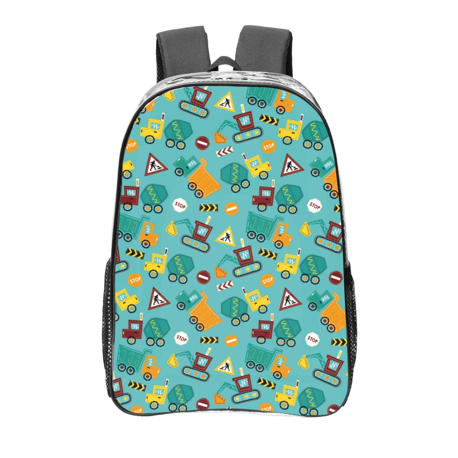 Gaeub Trucks And Excavators Print Clear Backpack ,Clear Transparent ...