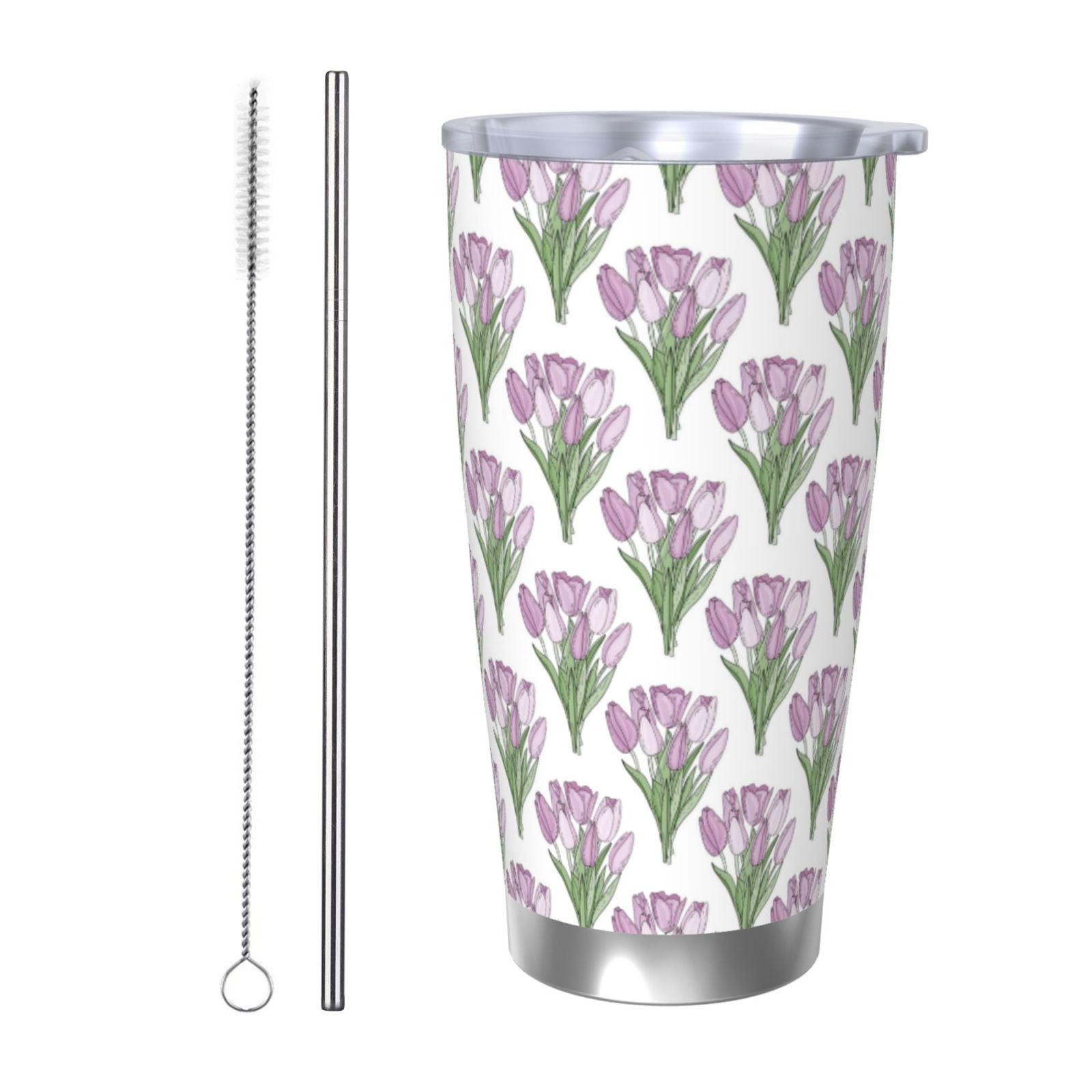 Gaeub Tulips Flowers Print 20-Ounce Stainless Steel Car Cup,Tumblers ...