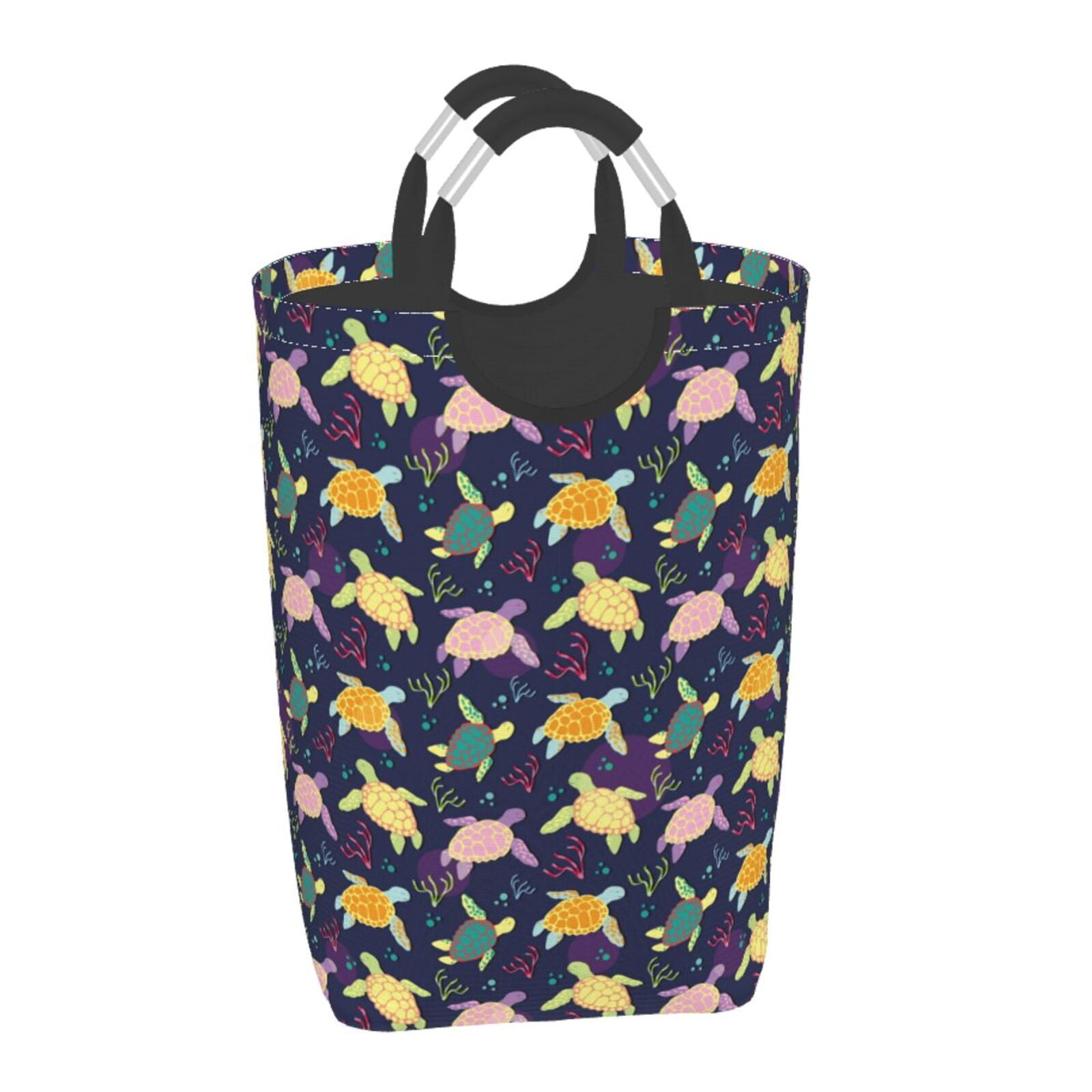 Gaeub Turtle Print 50L Large Laundry Hampers with Handles, Collapsible ...