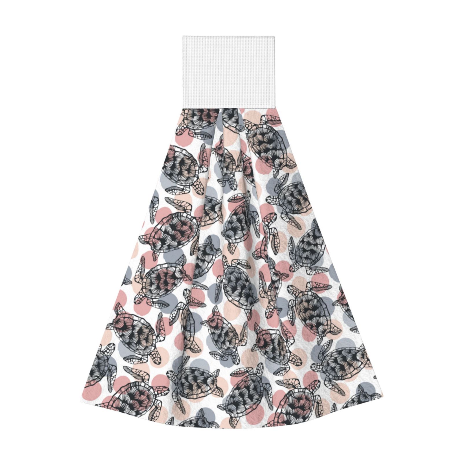 Gaeub Turtle Print Hand Towels with Hook,Hanging Tie Towels, Coral ...