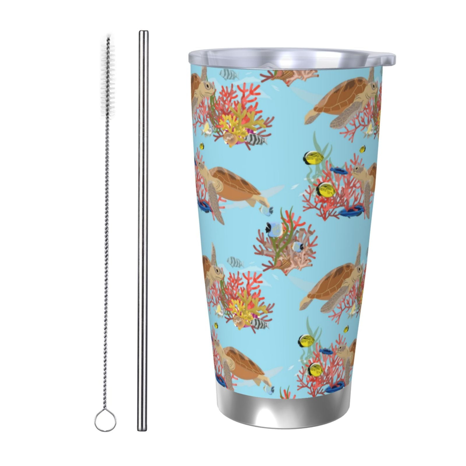 Gaeub Turtles And Corals Print 20-Ounce Stainless Steel Car Cup ...