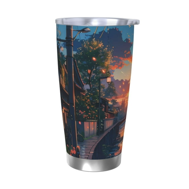 Gaeub Twilight Canal Reflection Print 20-Ounce Stainless Steel Car Cup ...