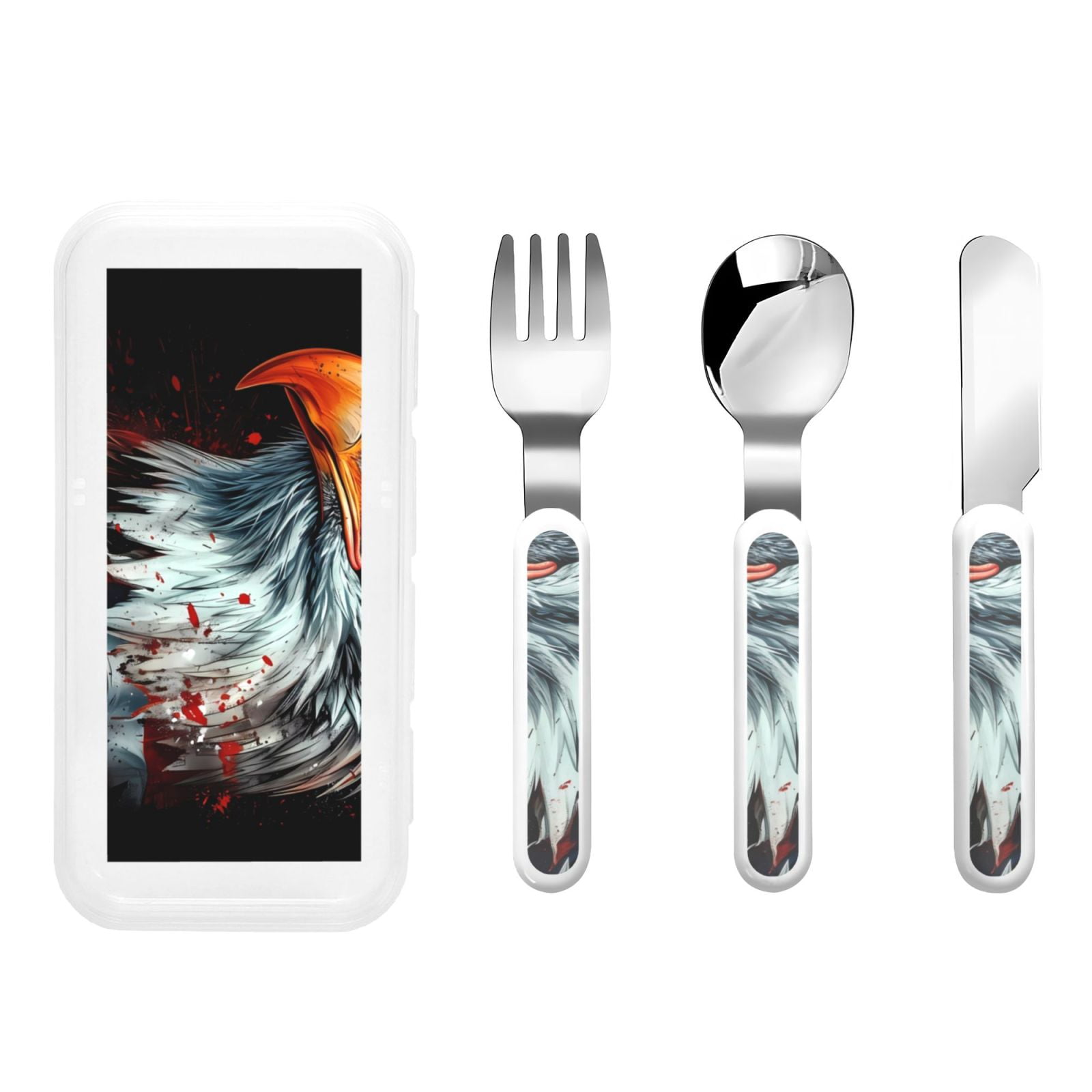 Gaeub USA Bald Eagle Print 3-Piece Children Knife Spoon Fork Set ...