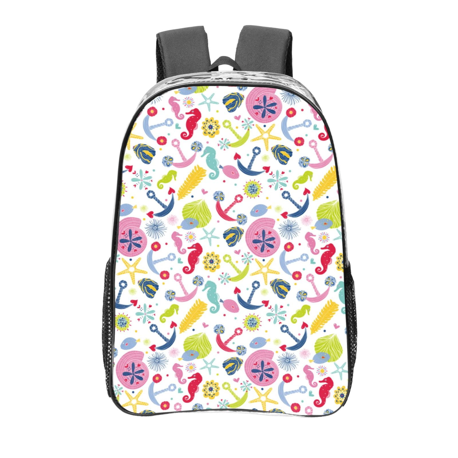 Gaeub Undersea Seahorse Print Clear Backpack ,Clear Transparent ...